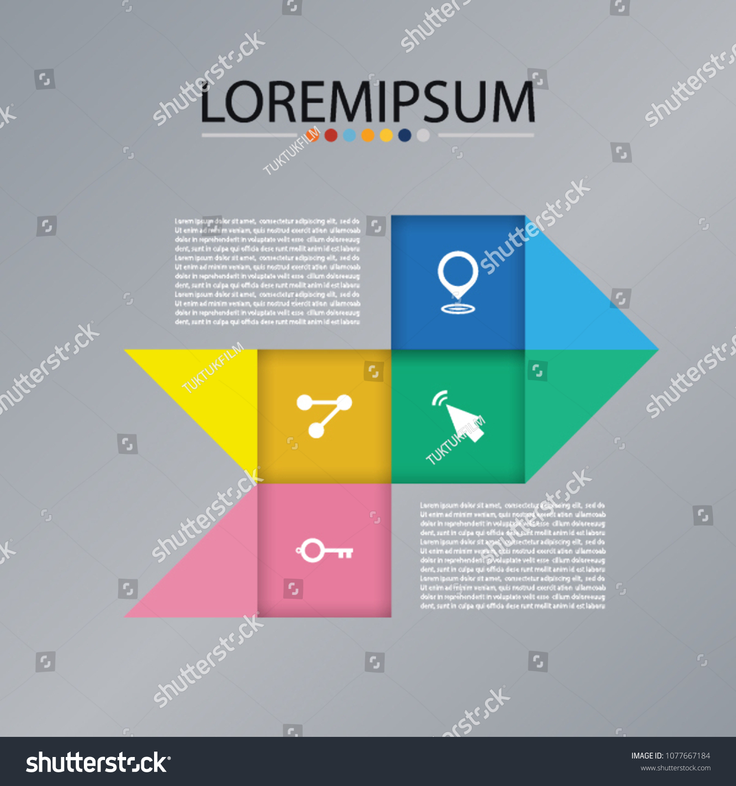 Four Square Elements Slide Template Stock Vector (Royalty Free ...