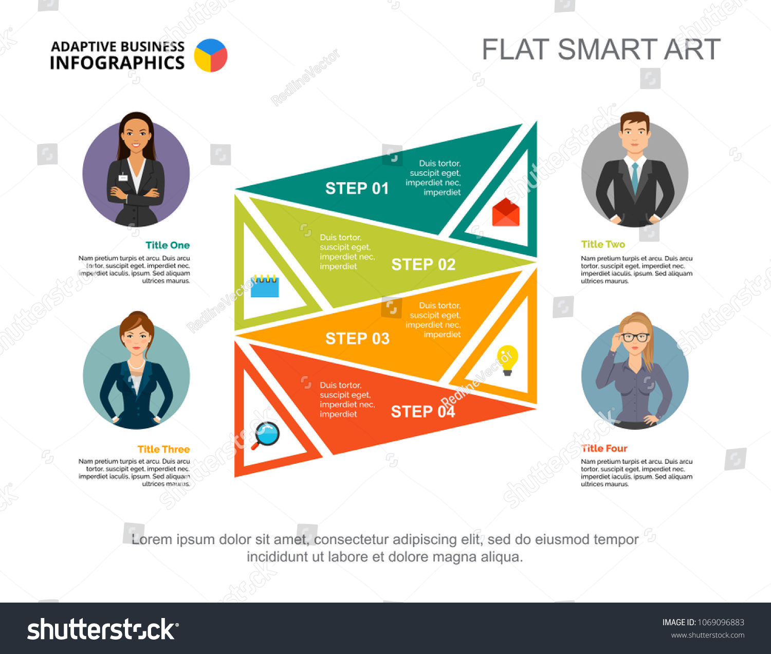 Four Step Chart Editable Template Creative Stock Vector (Royalty Free ...