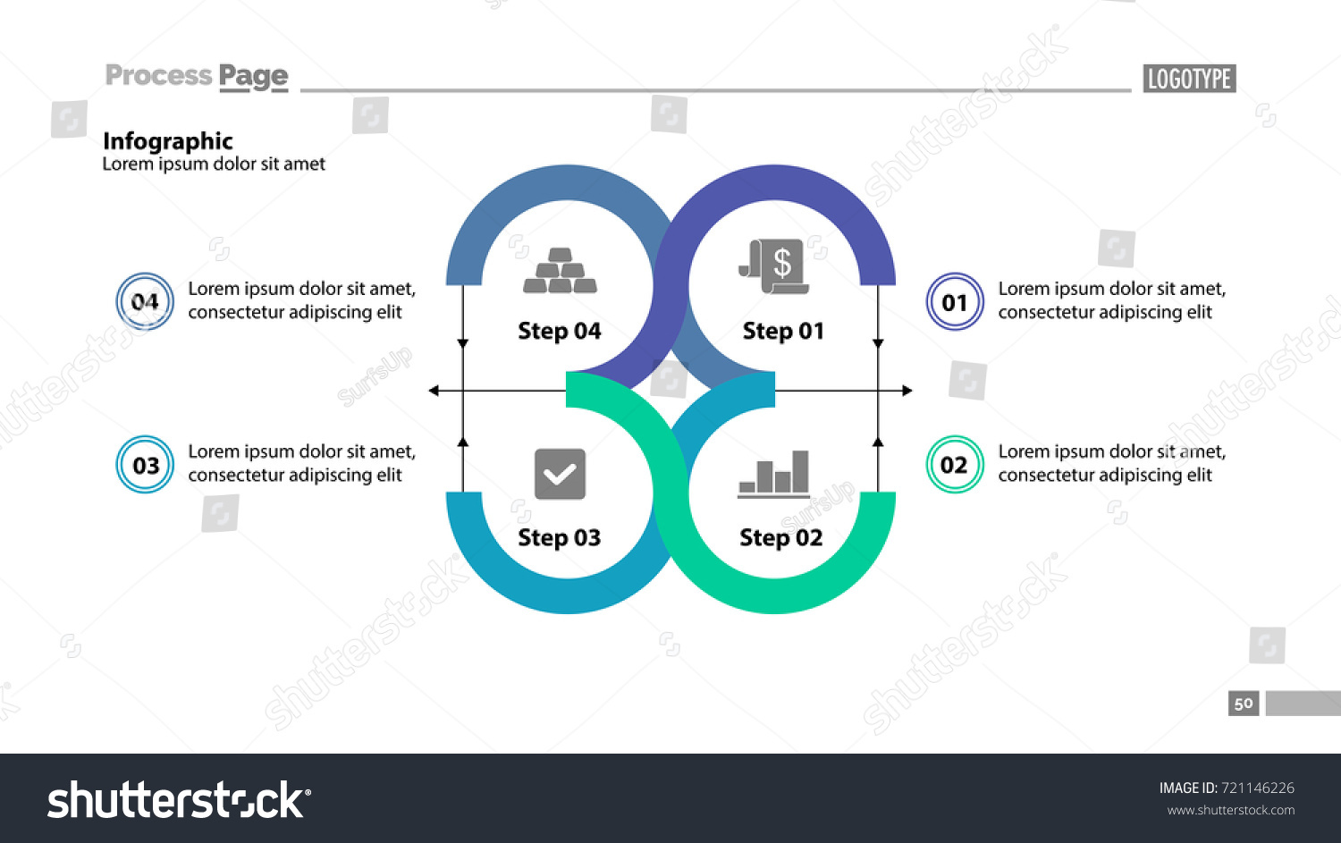 Four Step Process Chart Slide Template: เวกเตอร์สต็อก (ปลอดค่าลิขสิทธิ์ ...