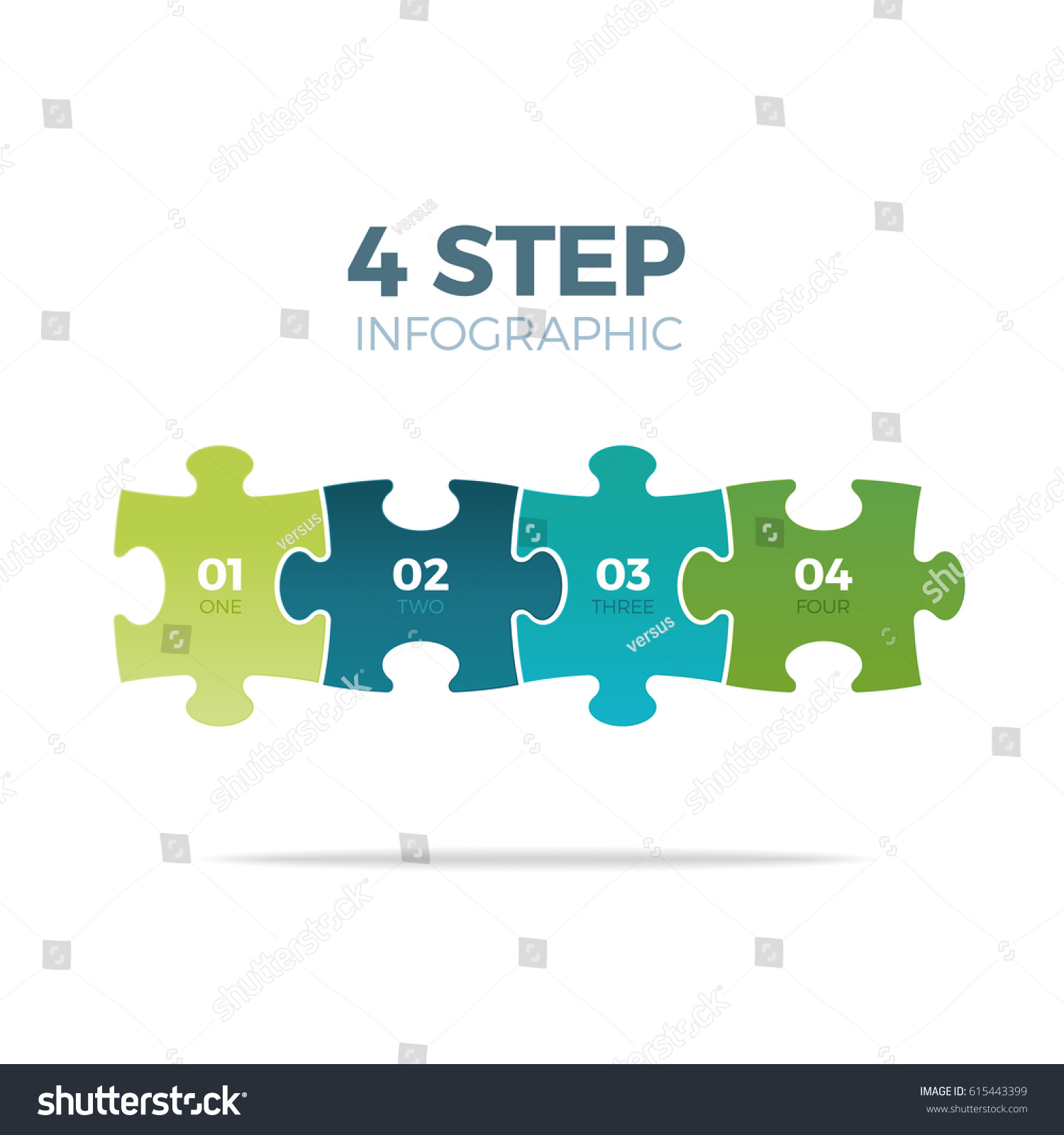 Four Step Puzzle Infographic 스톡 벡터(로열티 프리) 615443399 | Shutterstock