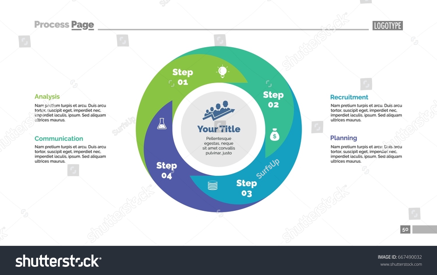 Four Steps Cycle Slide Template Stock Vector (Royalty Free) 667490032