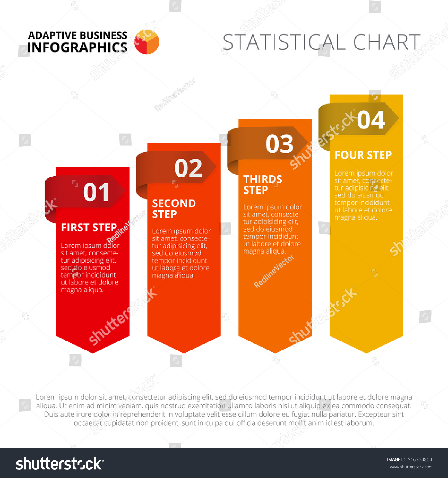 Four Steps Diagram Slide Template: เวกเตอร์สต็อก (ปลอดค่าลิขสิทธิ์ ...