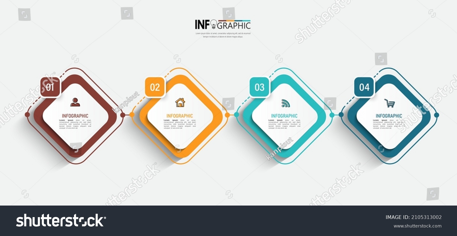Four Steps Infographic Element Template Stock Vector (Royalty Free ...