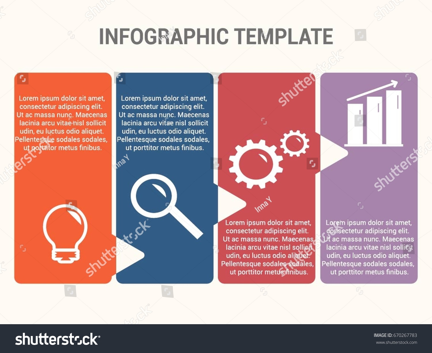 Four Steps Infographic Report Template Chart Stock Vector (Royalty Free ...