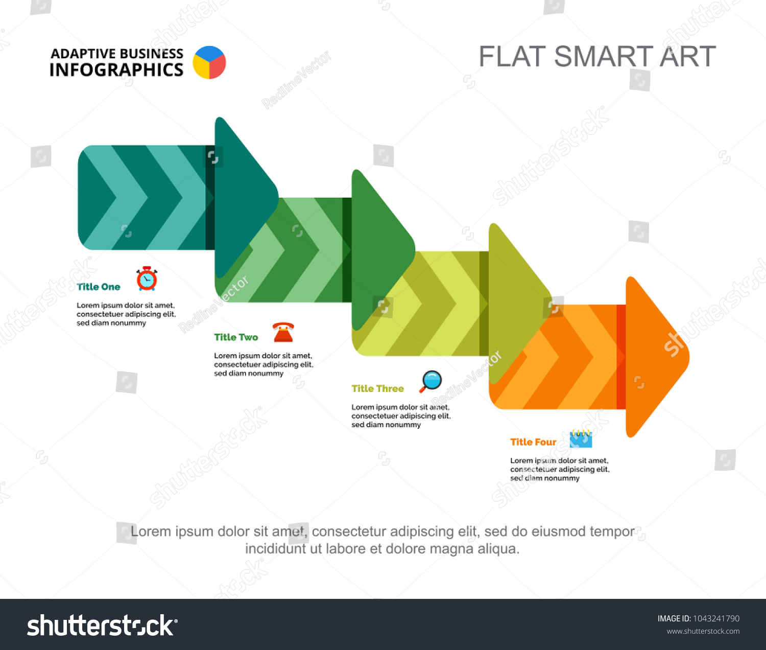 Four Steps Process Chart Slide Template Stock Vector (Royalty Free ...