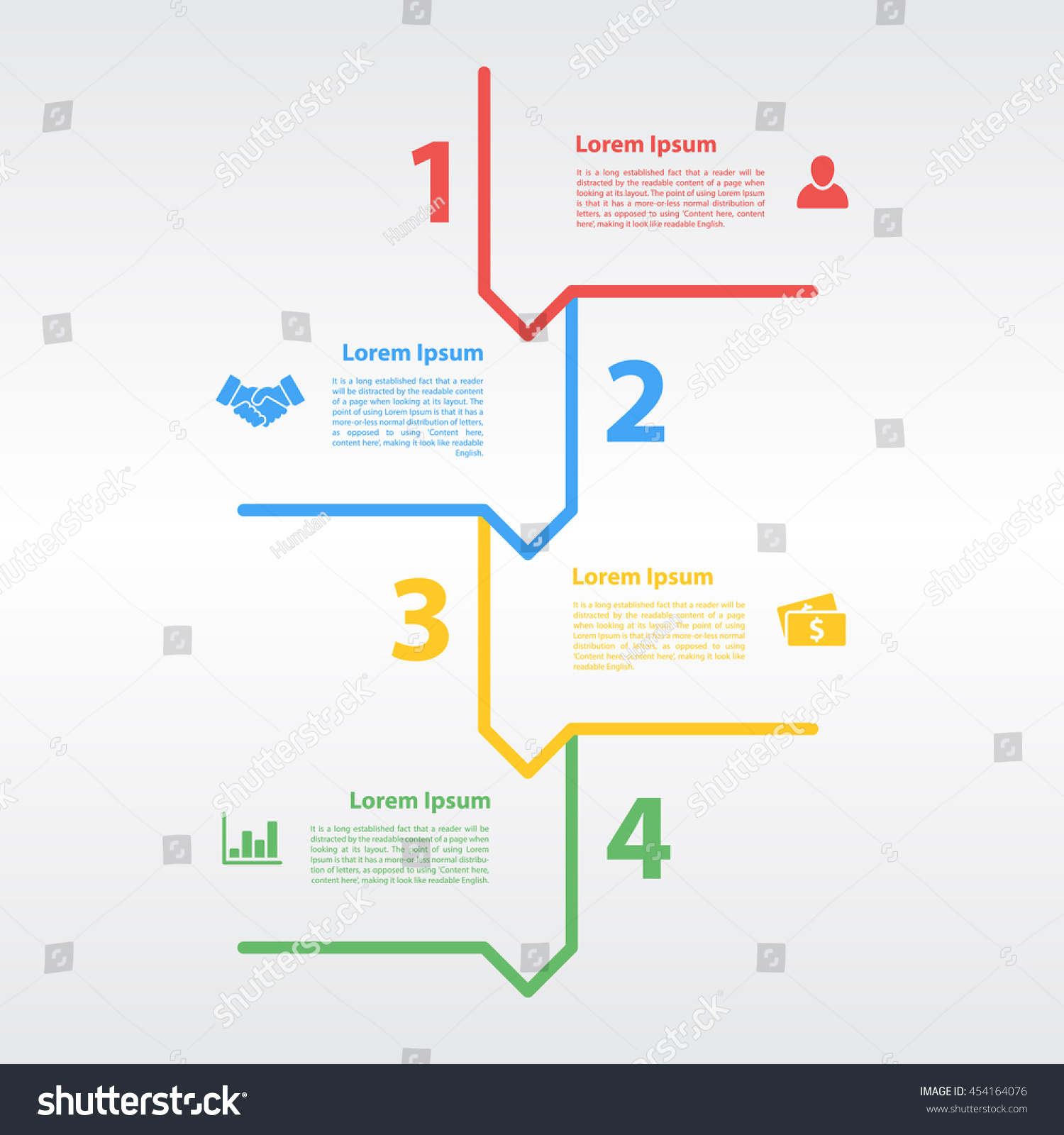 Four Steps Sequence Infographic Layout Concept Stock Vector (Royalty ...