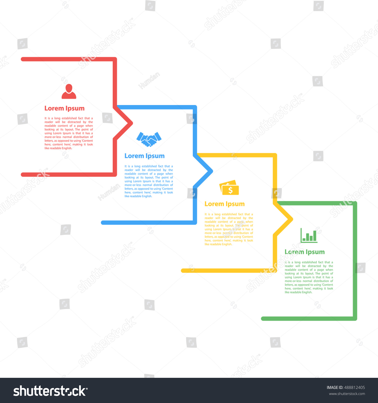 Four Steps Sequence Infographic Layout Concept: เวกเตอร์สต็อก (ปลอดค่า ...