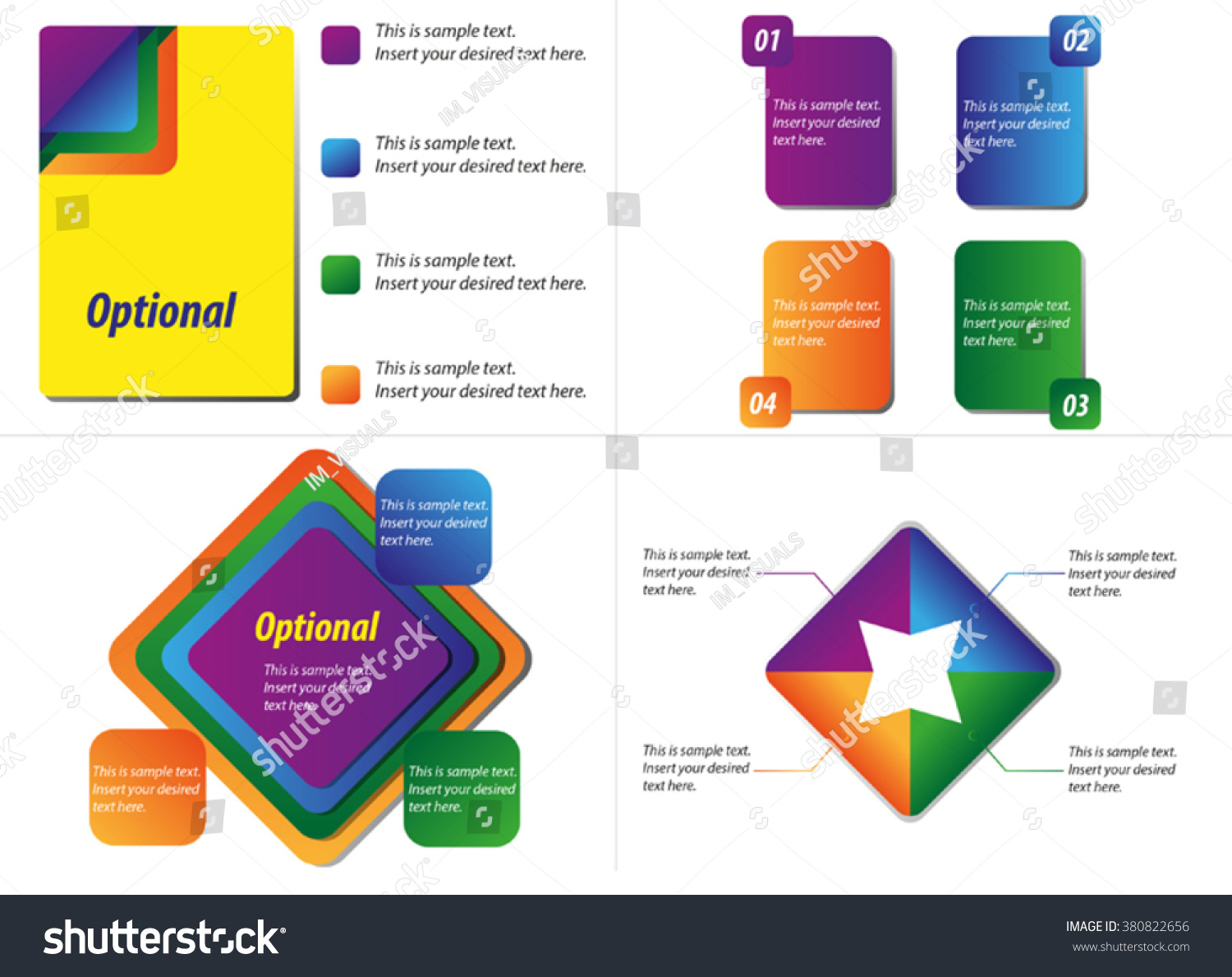 Four Steps Strategy Plan Diagrams: vector de stock (libre de regalías ...