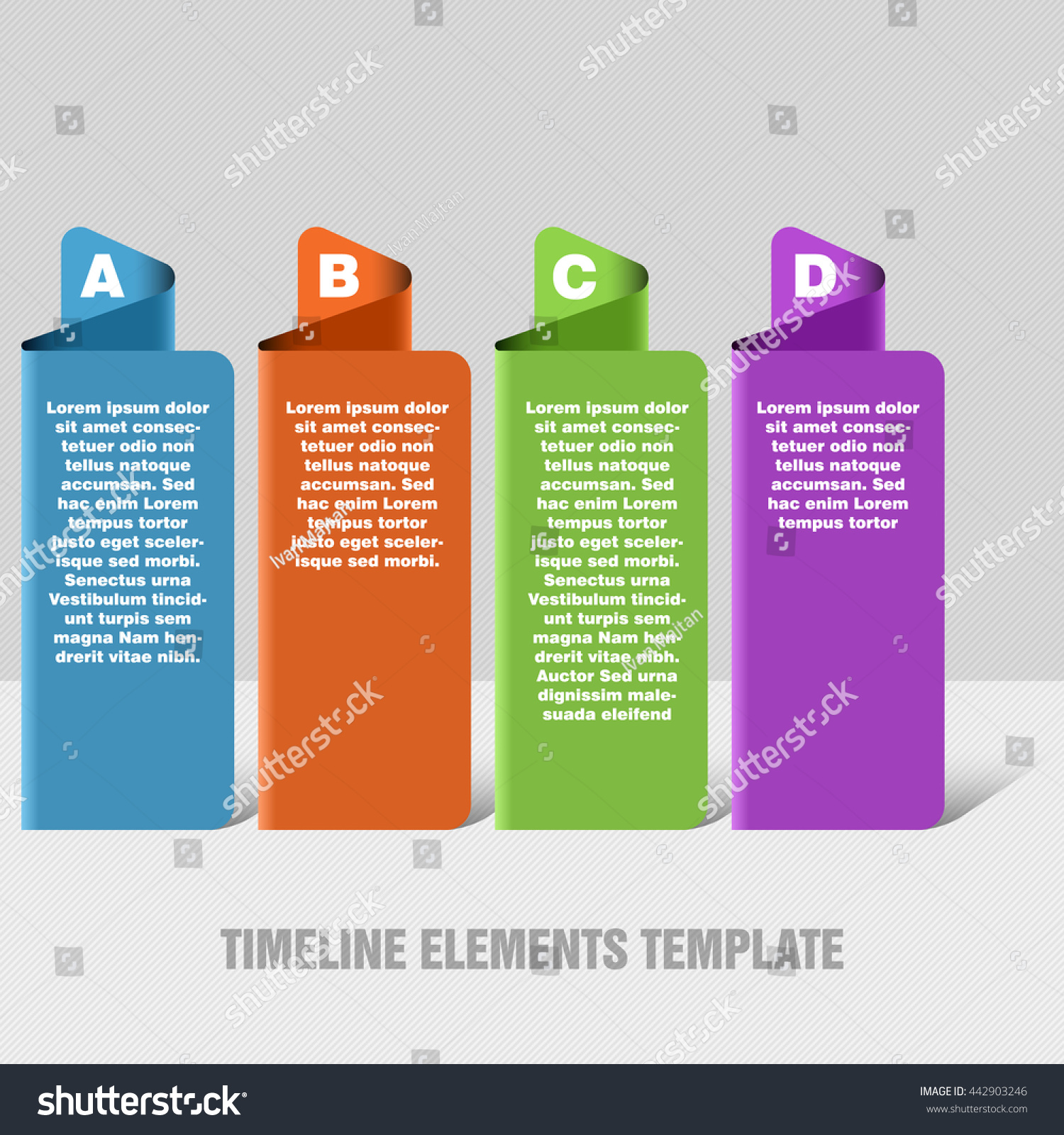 Four Steps Timeline Objects Abstract Folded Stock Vector (Royalty Free ...