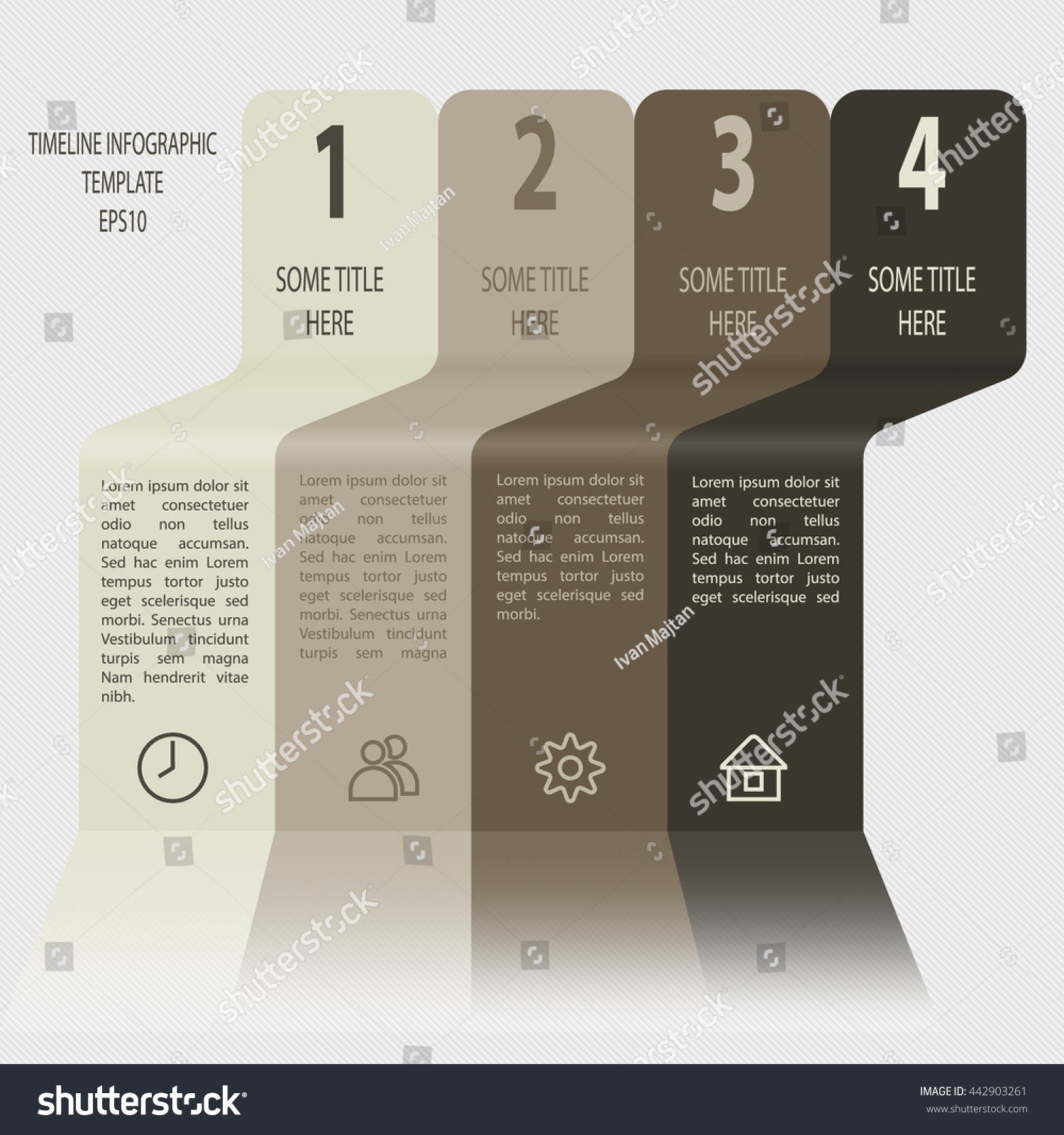 Four Steps Timeline Objects Abstract Folded Stock Vector (Royalty Free ...