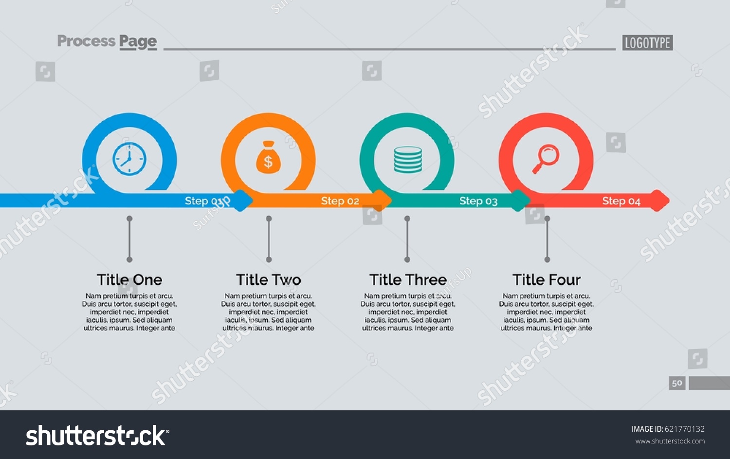Four Steps Timeline Slide Template Stock Vector (Royalty Free ...