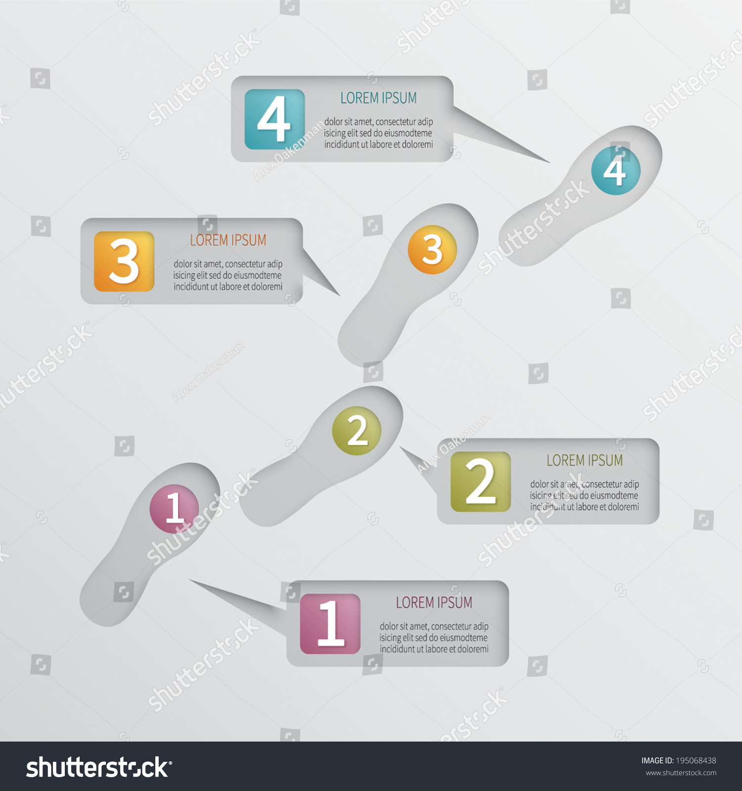 Four Steps Vector Perforated Infographic Template: vector de stock ...