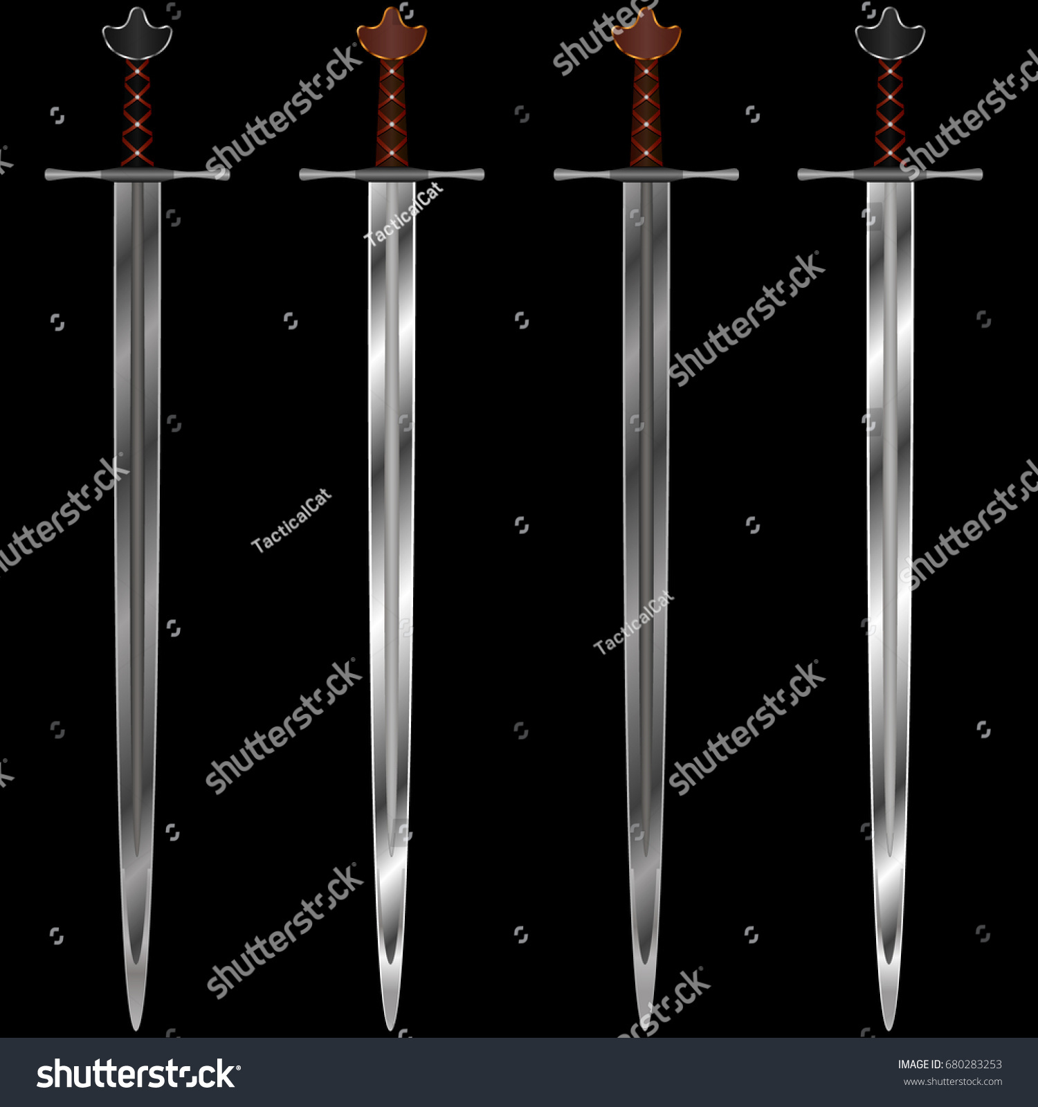Four Swords Stock Vector (Royalty Free) 680283253 | Shutterstock