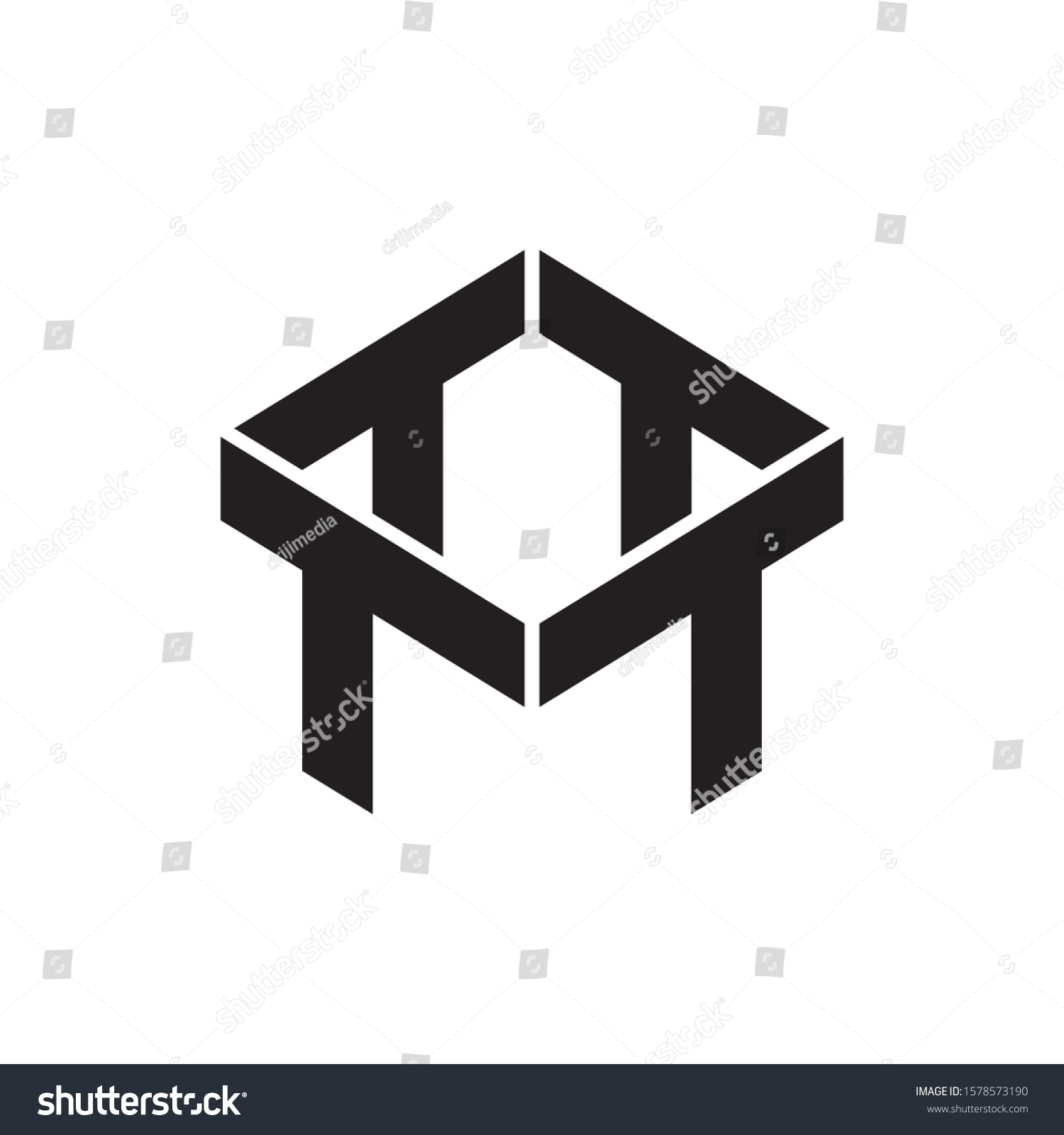 Four T Letter 3d Logo Design Stock Vector (Royalty Free) 1578573190 ...