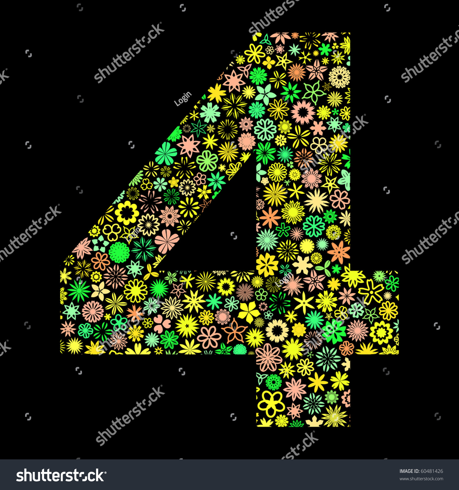 Four Vector Floral Illustration Stock Vector (Royalty Free) 60481426 ...