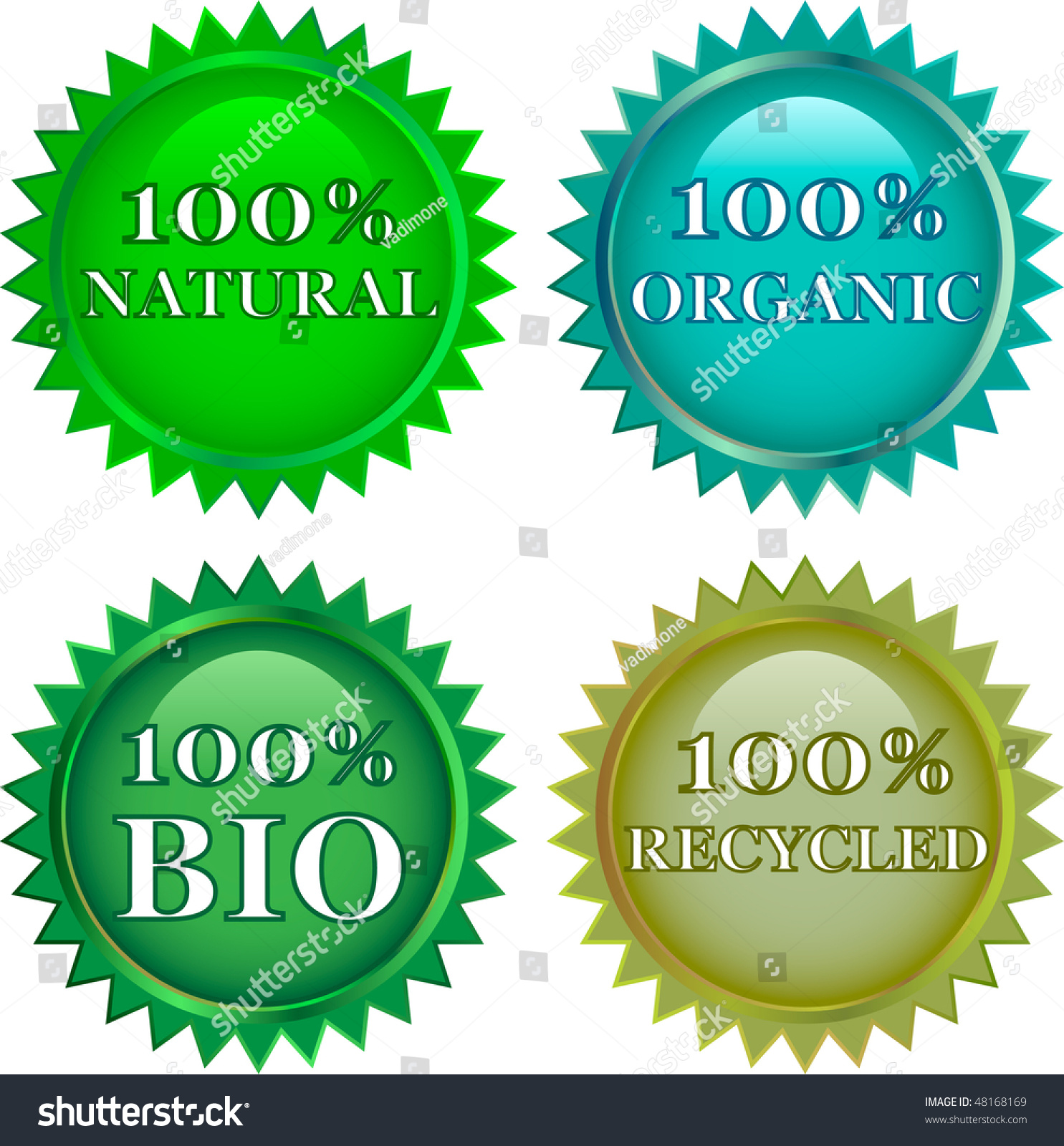 Four Vector Green Eco Friendly Labels Stock Vector (Royalty Free ...