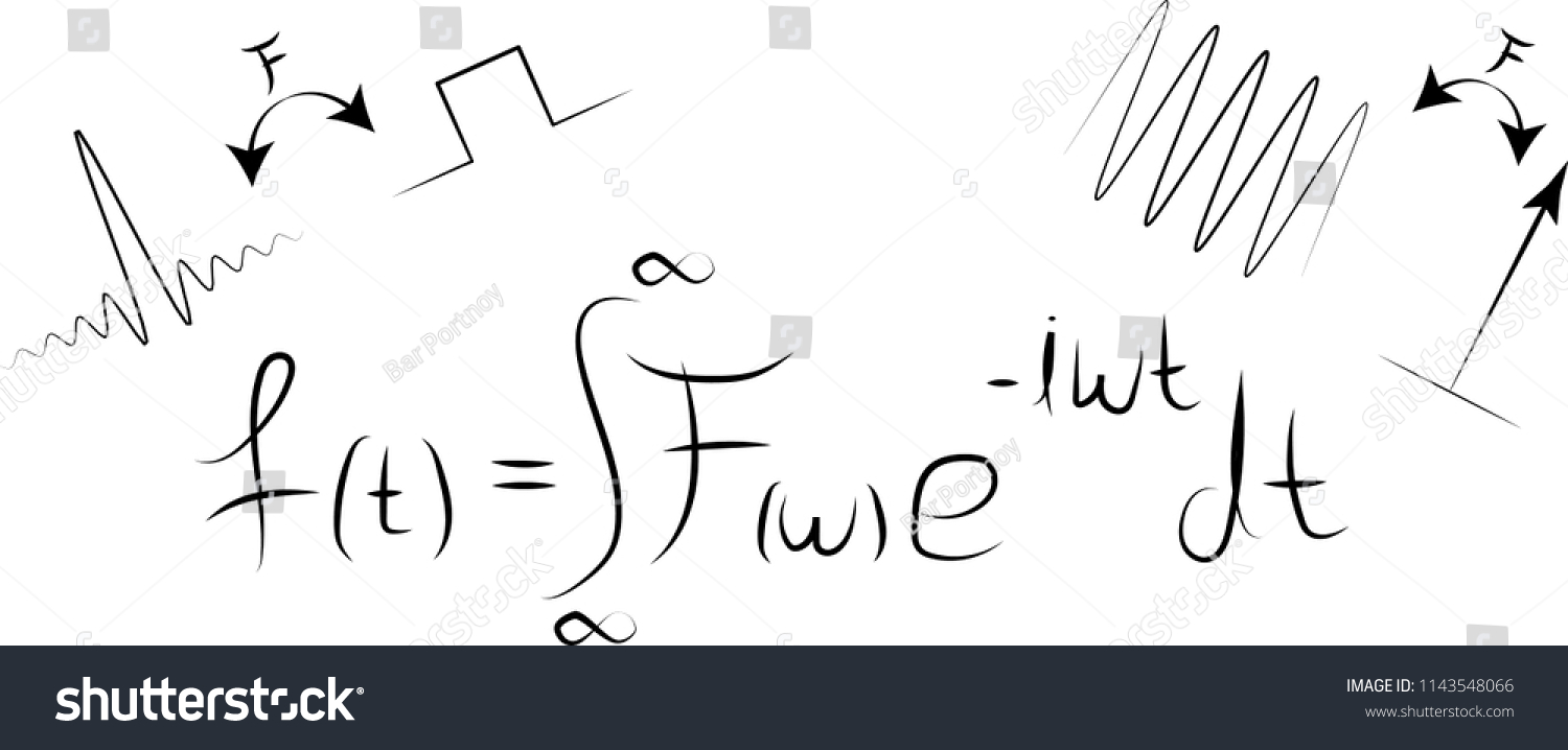 Fourier Transform Formula Common Signal Transformations Stock Vector ...