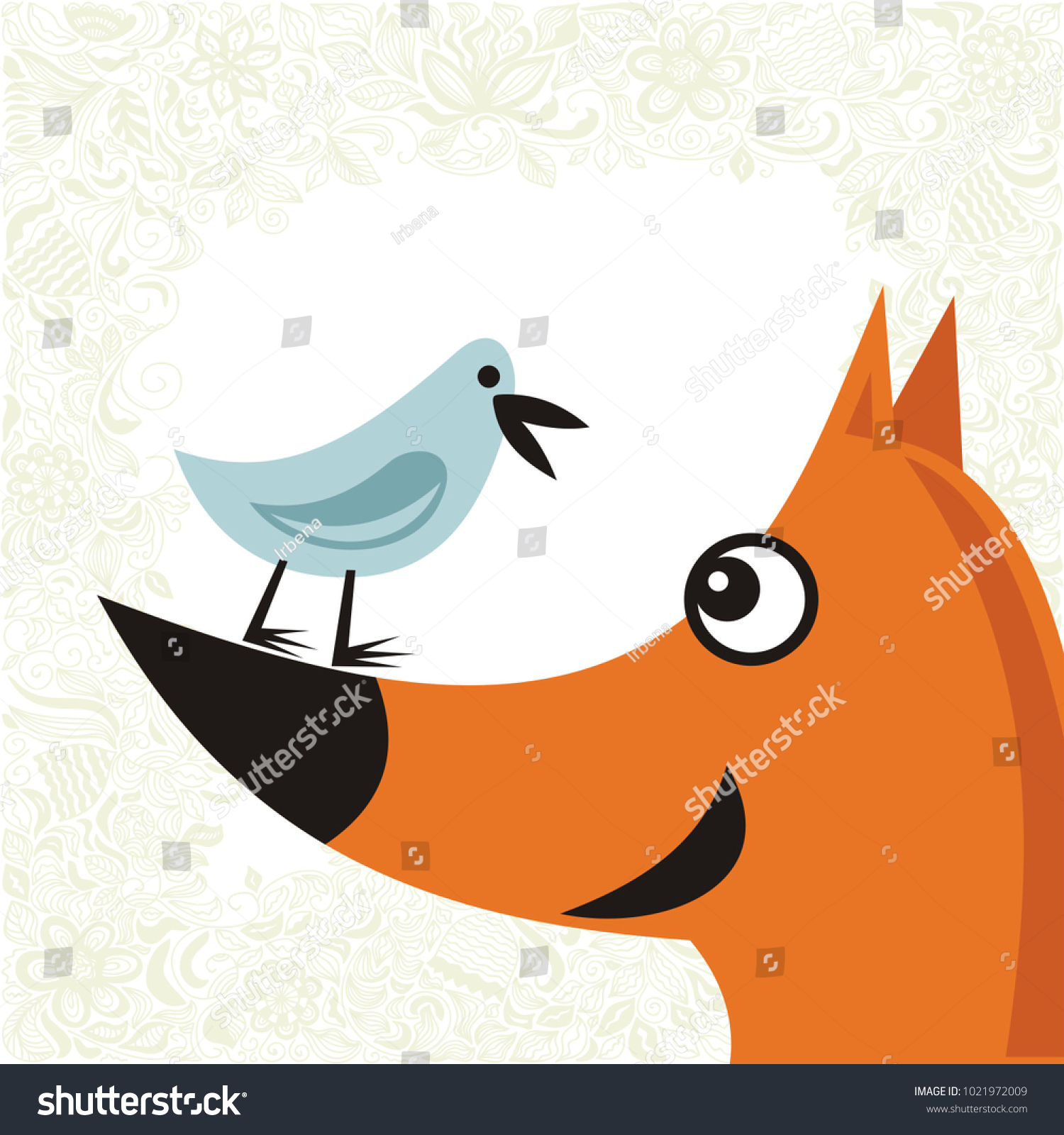 Fox Bird Vector Illustration Stock Vector (Royalty Free) 1021972009 ...