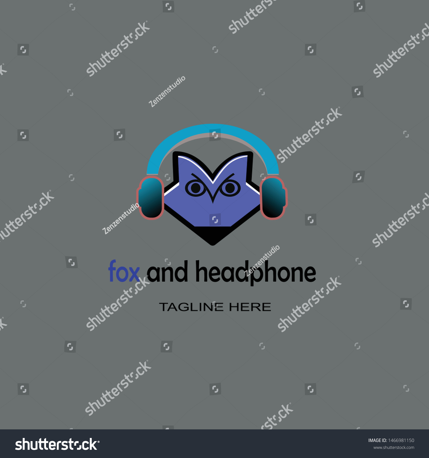 Fox Headphone Logo Designvector Stock Vector (Royalty Free) 1466981150 ...