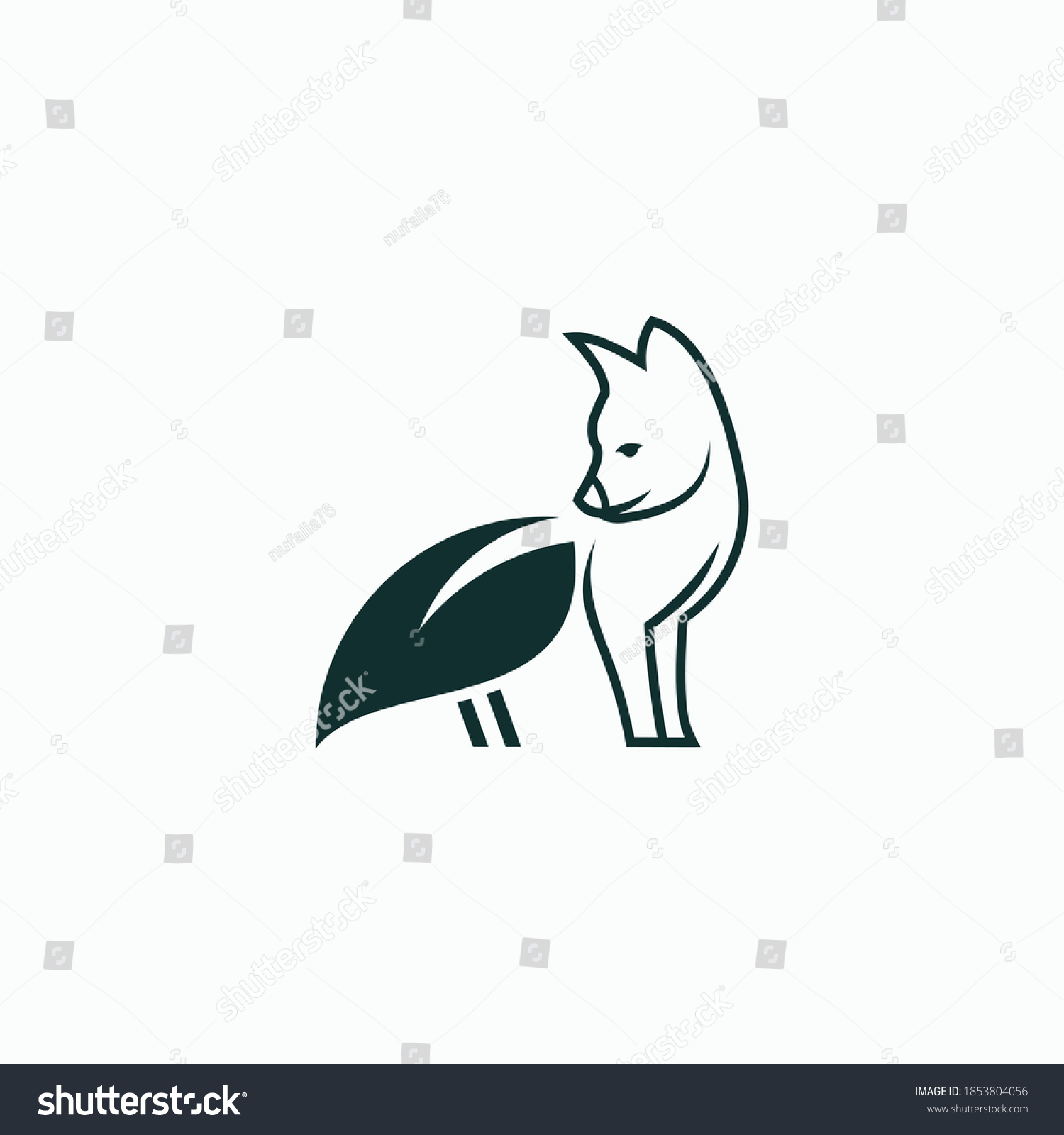 Fox Leaf Logo Design Simple Template Stock Vector (Royalty Free ...