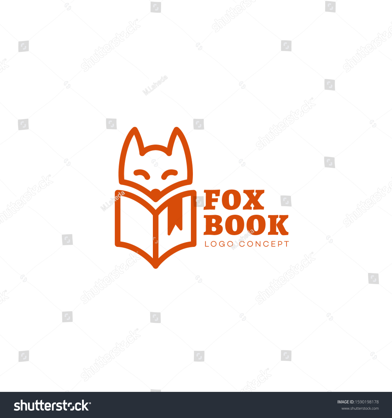 Fox Book Logo Design Template Vector Stock Vector (Royalty Free) 1590198178