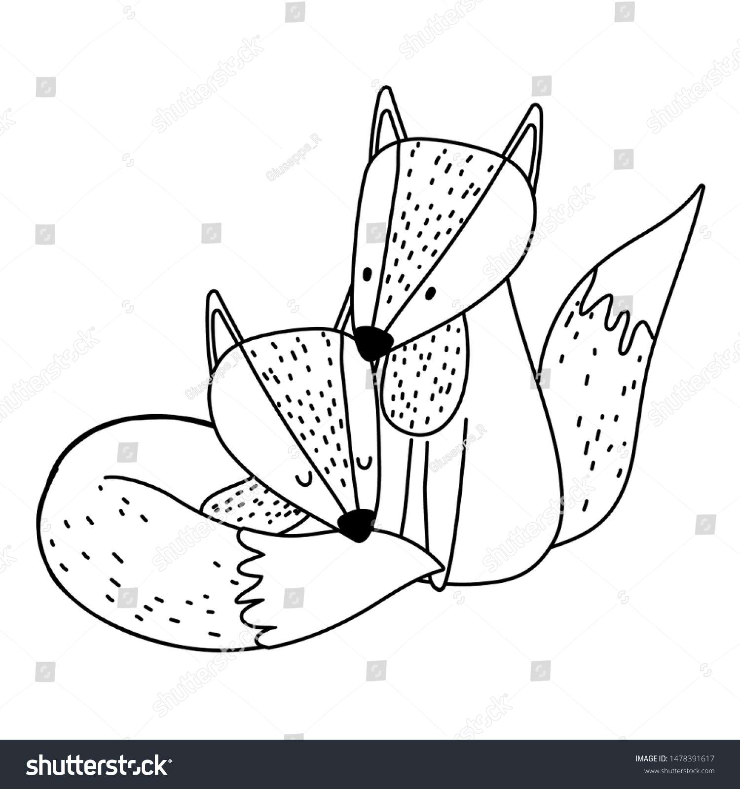 Fox Cartoon Couple Vector Design Stock Vector (Royalty Free) 1478391617 ...