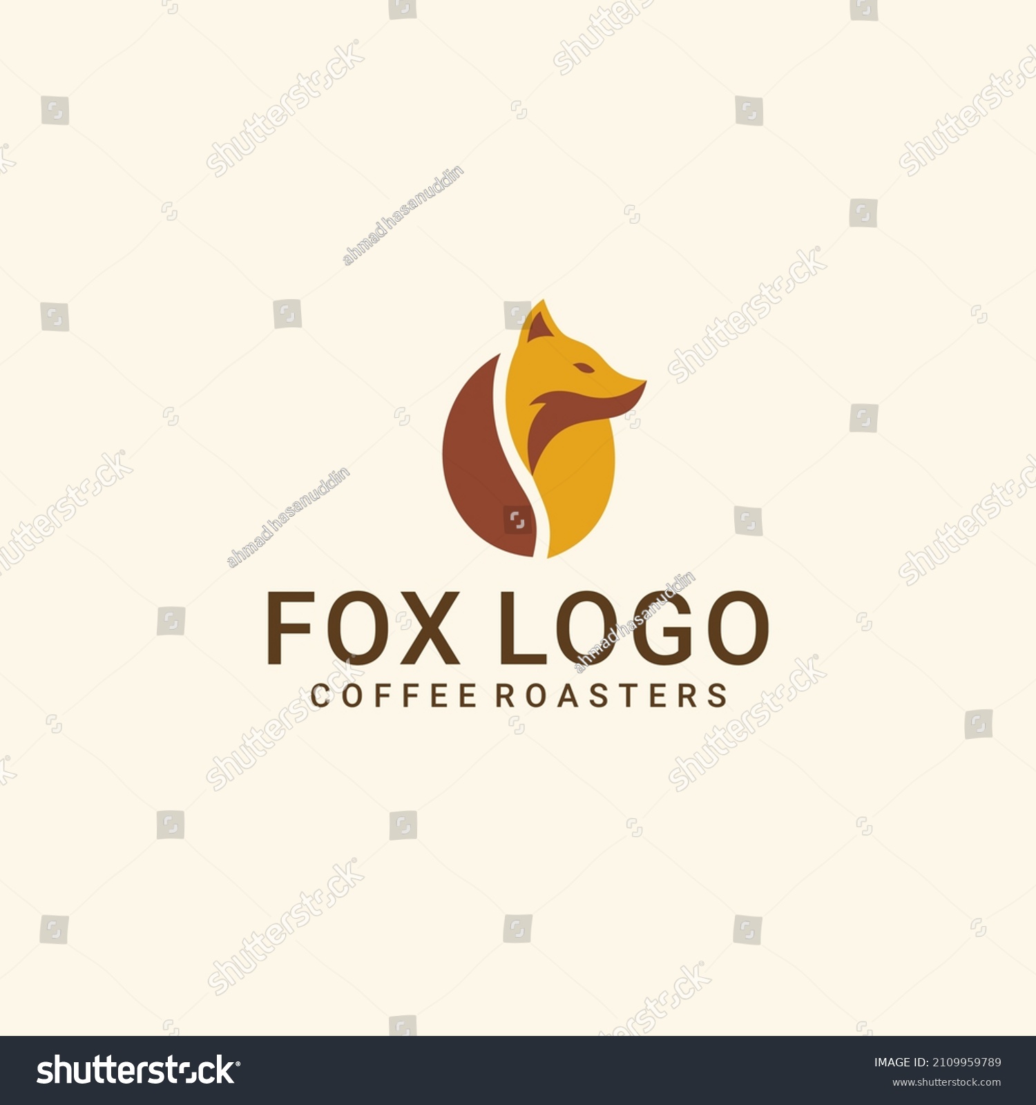 Fox Coffee Restaurant Design Logo Stock Vector (Royalty Free ...