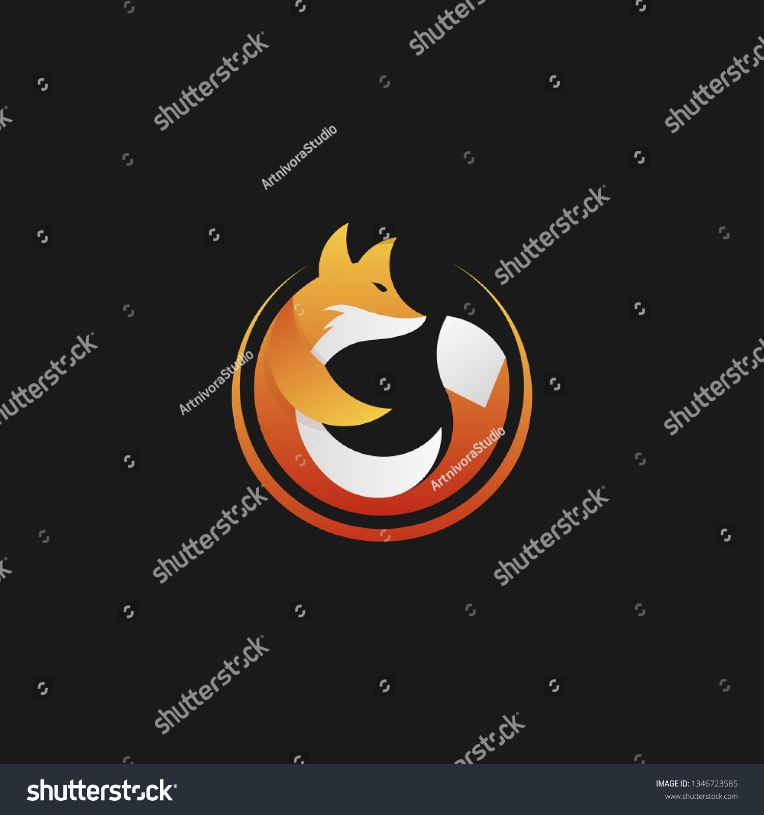 Fox Concept Illustration Vector Design Template Stock Vector (Royalty ...