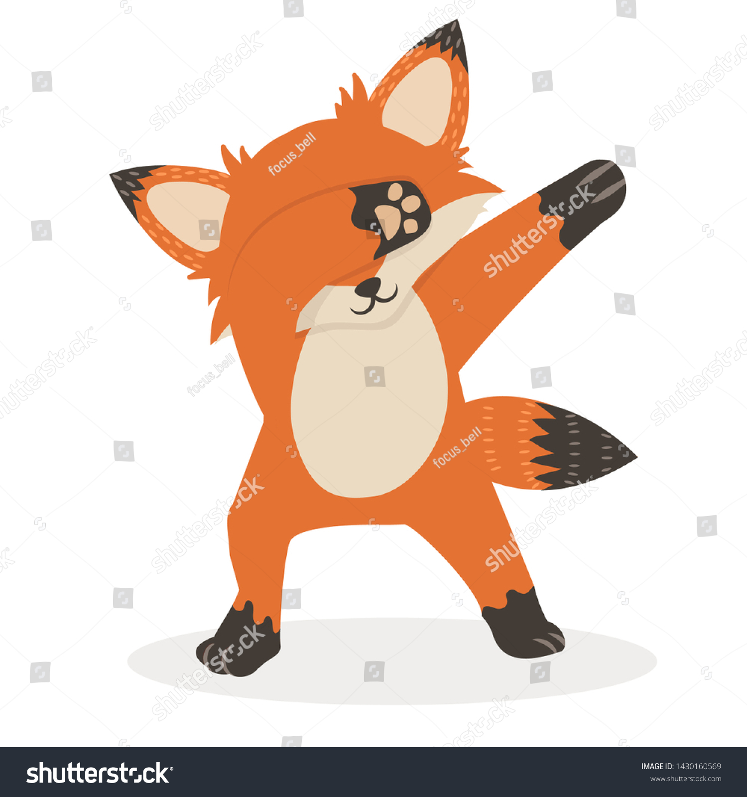 Fox Dub Dancing Sign Cartoon Vector Stock Vector (Royalty Free) 1430160569