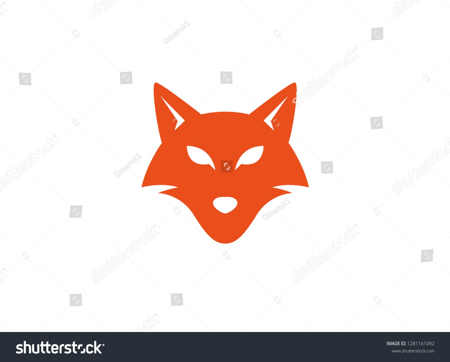 Fox Face Head Logo Stock Vector (Royalty Free) 1281161092 | Shutterstock