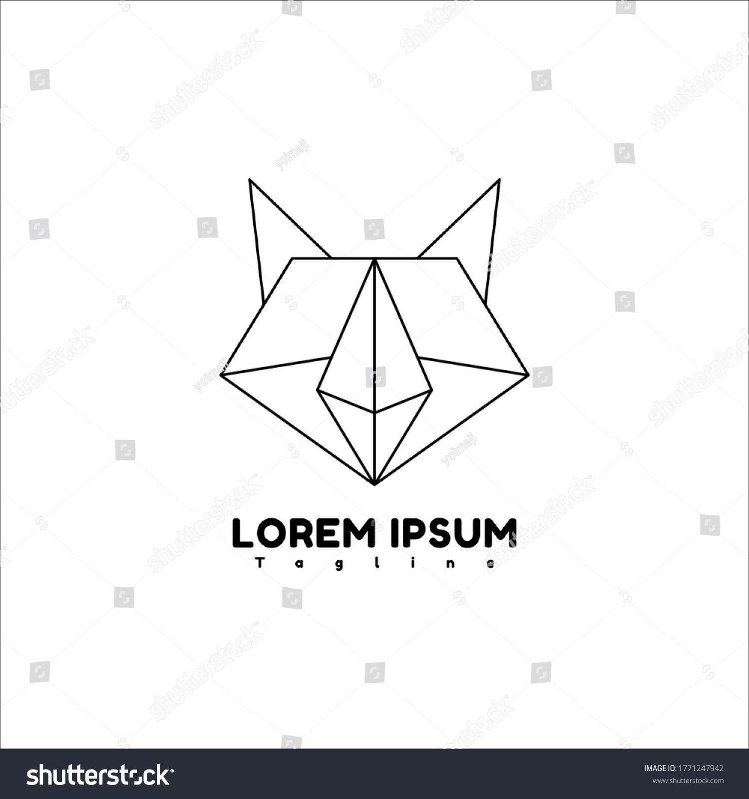Fox Geometry Vector Design Template Illustration Stock Vector (Royalty ...