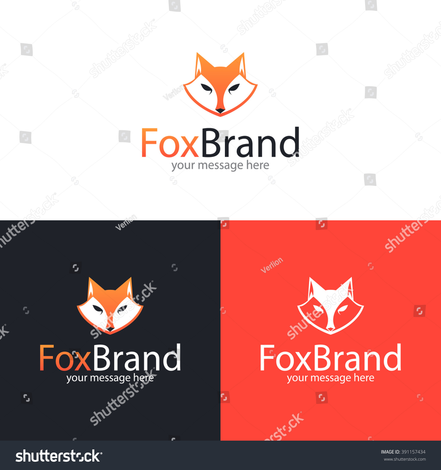 Fox Head Icon Logo Template Vector Stock Vector (Royalty Free ...