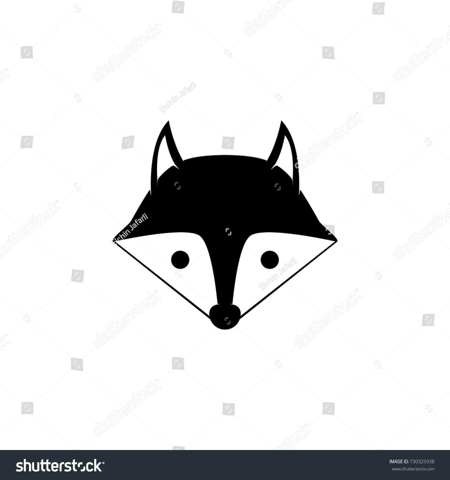 Fox Head Icon On White Background Stock Vector (Royalty Free) 730325938