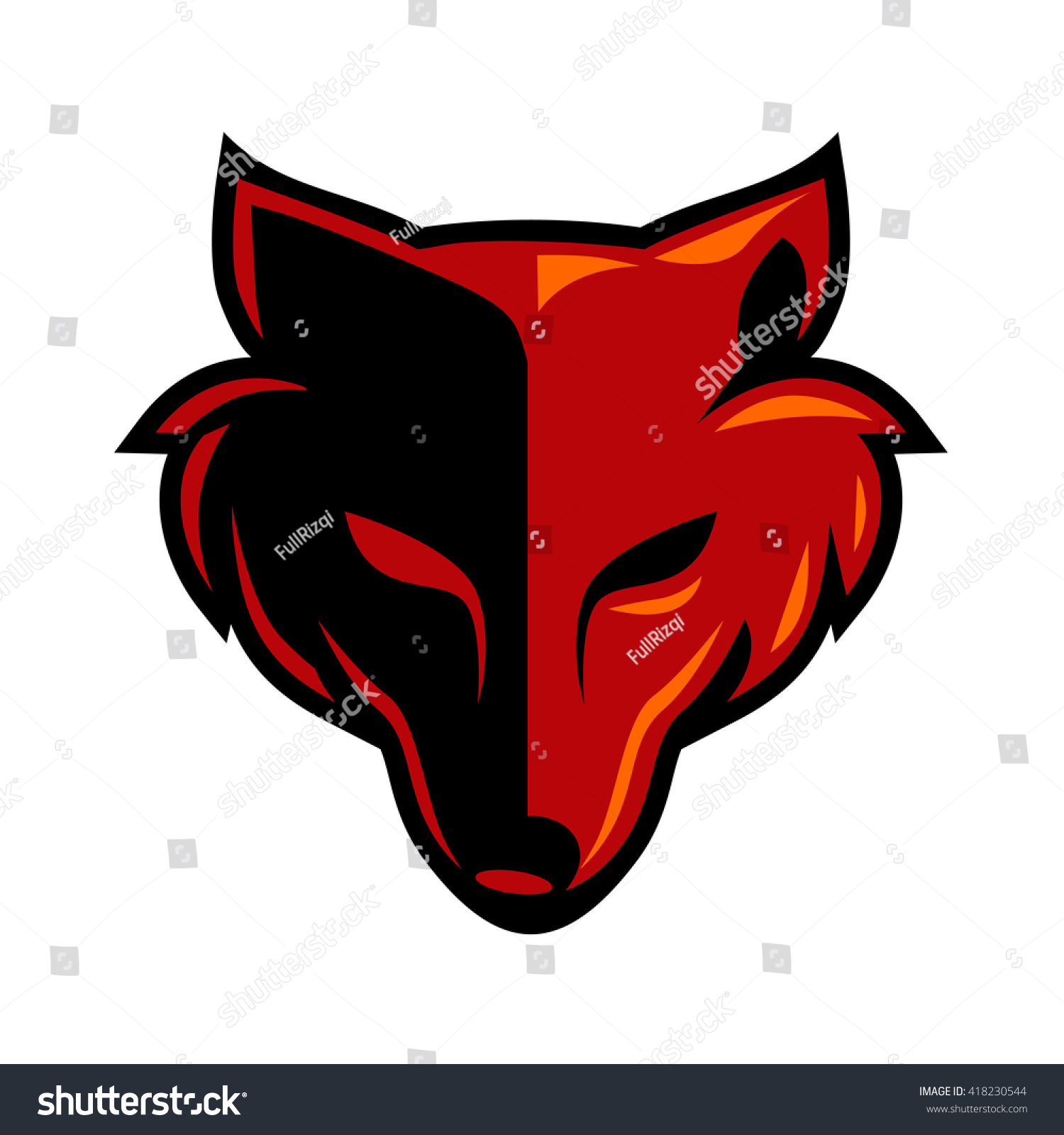 Fox Head Wolf Head Logo Stock Vector (Royalty Free) 418230544 ...