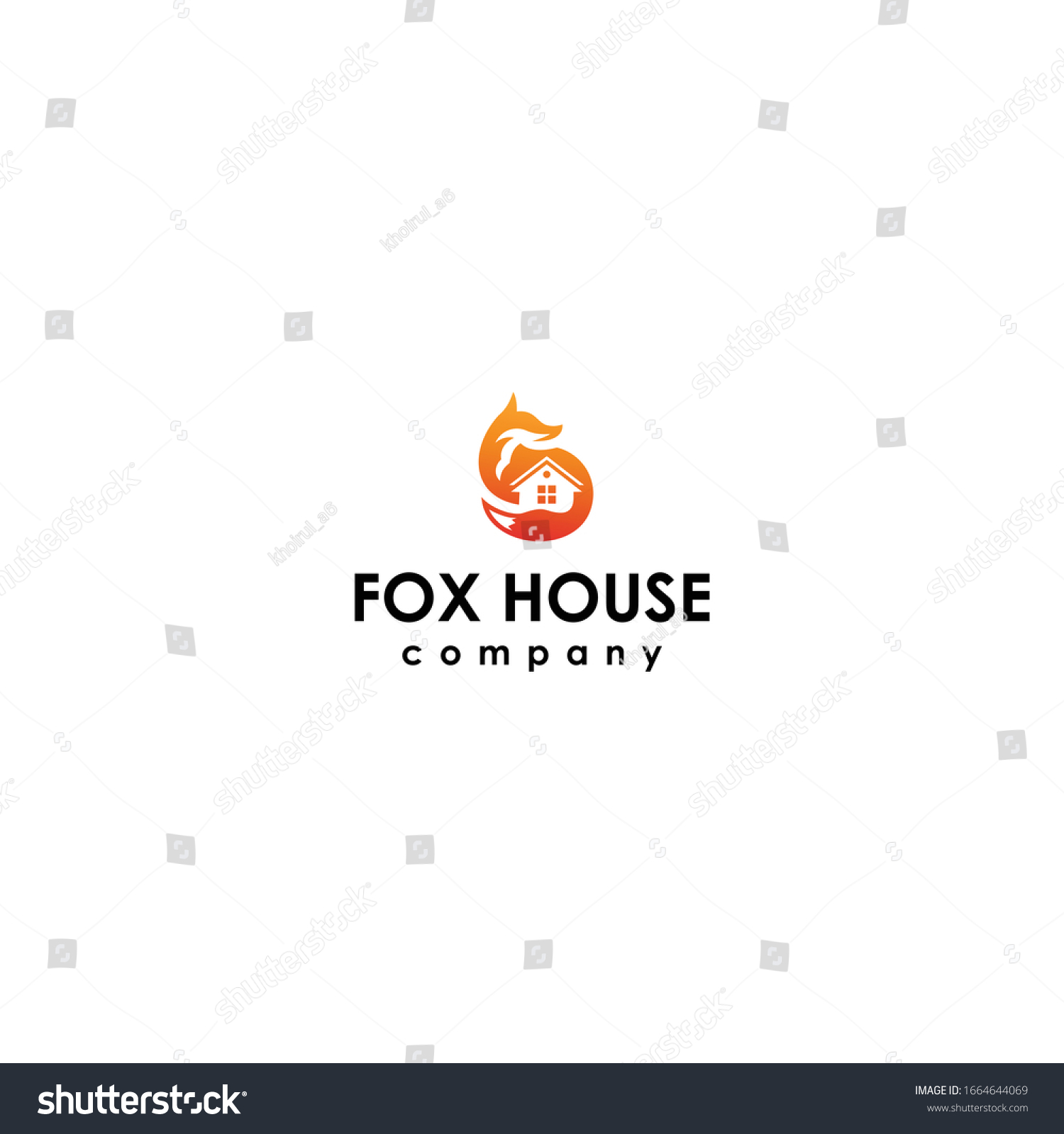 Fox House Vector Logo Design Template Stock Vector (Royalty Free ...