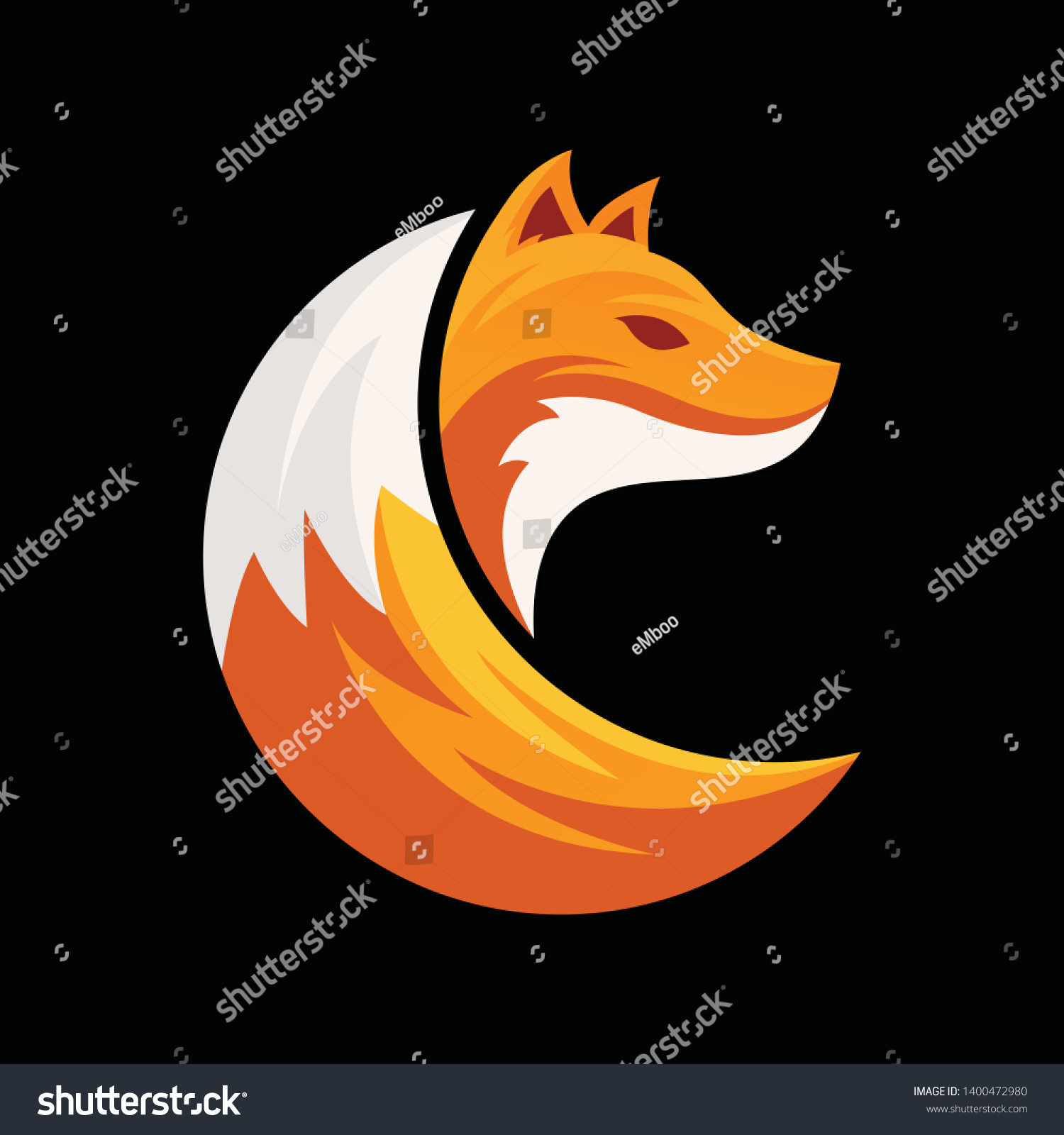 Fox Illustration Forming Circular Shape On: vector de stock (libre de ...