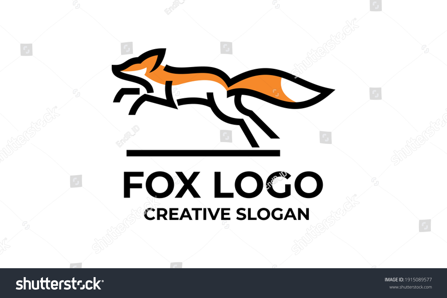 Fox Line Creative Logo Sign Vector Stock Vector (Royalty Free) 1915089577