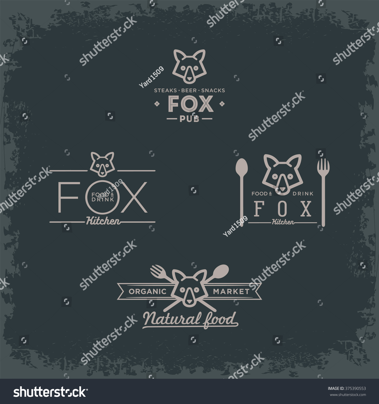 Fox Logo Black Stock Vector (Royalty Free) 375390553 | Shutterstock