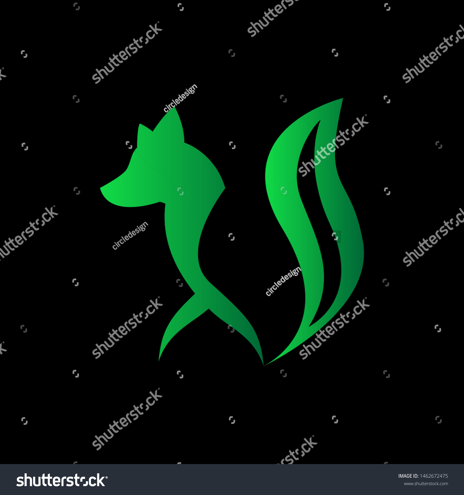 Fox Logo Vector Image Black Background Stock Vector (Royalty Free ...