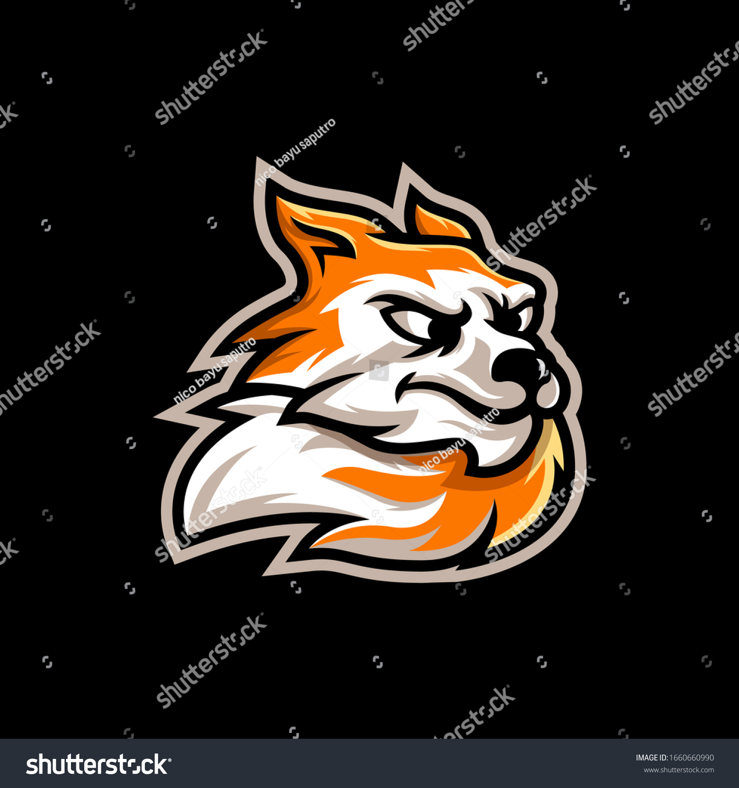 Fox Mascot Logo Design Template Stock Vector (Royalty Free) 1660660990