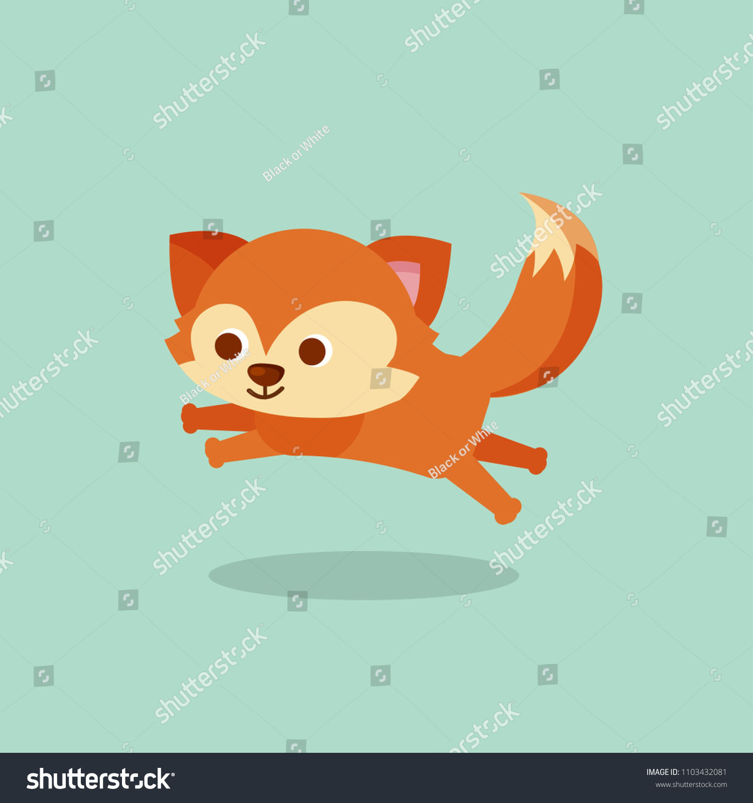 Fox Poses Cartoon Illustration Stock Vector (Royalty Free) 1103432081 ...