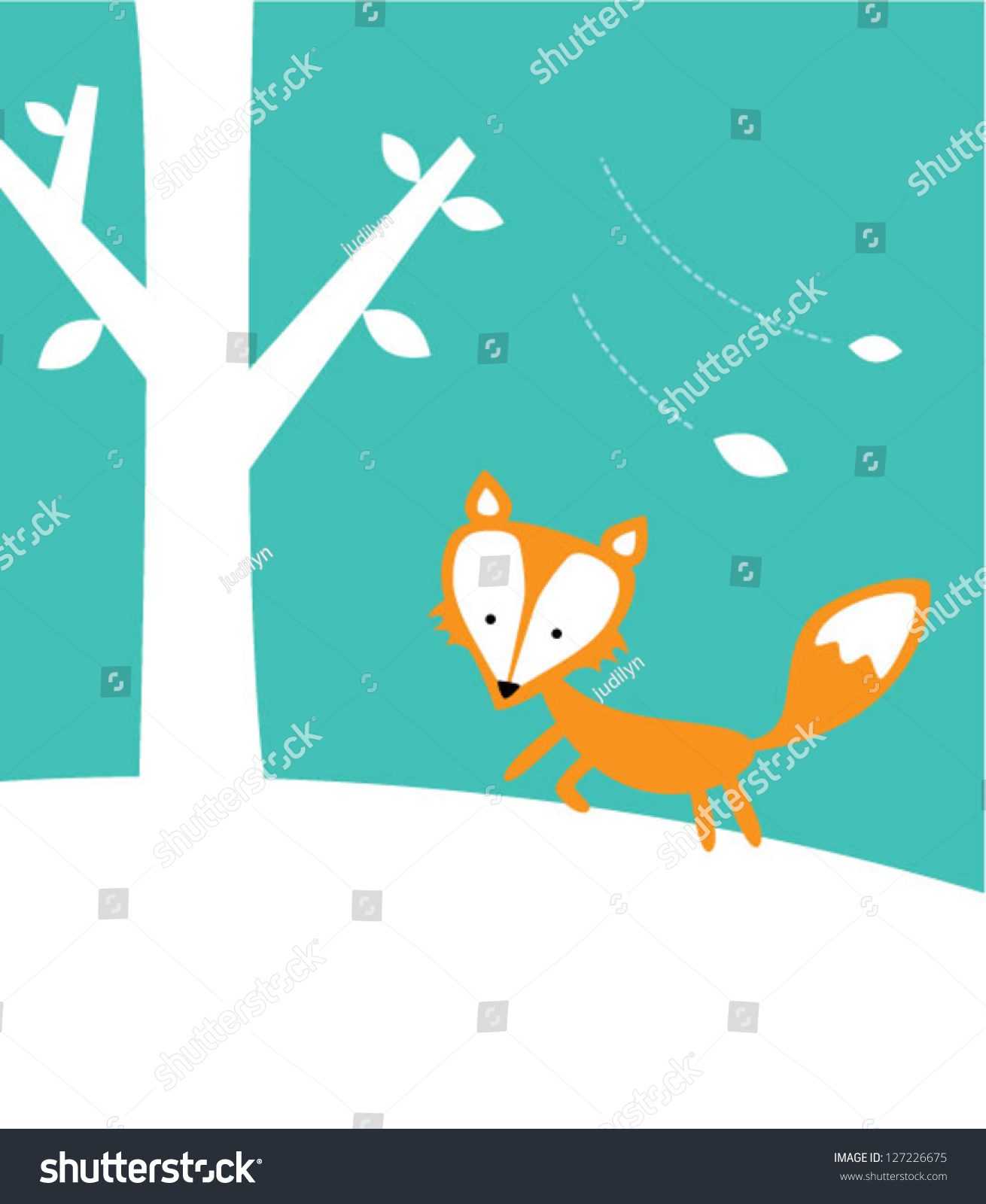 Fox Poster Stock Vector (Royalty Free) 127226675