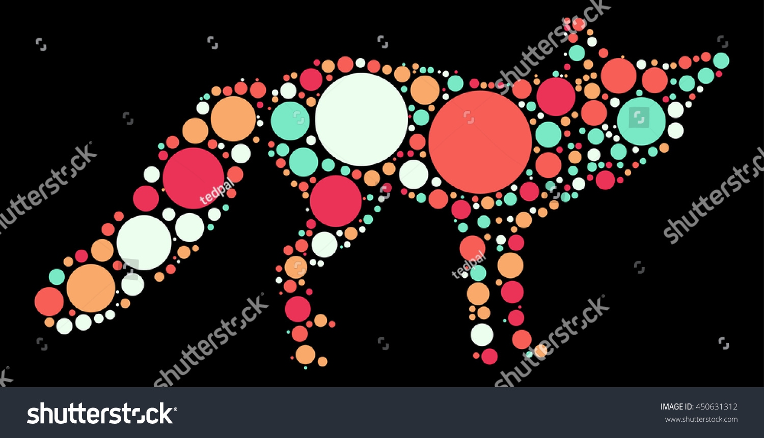 Fox Shape Vector Design By Color Stock Vector (Royalty Free) 450631312 ...