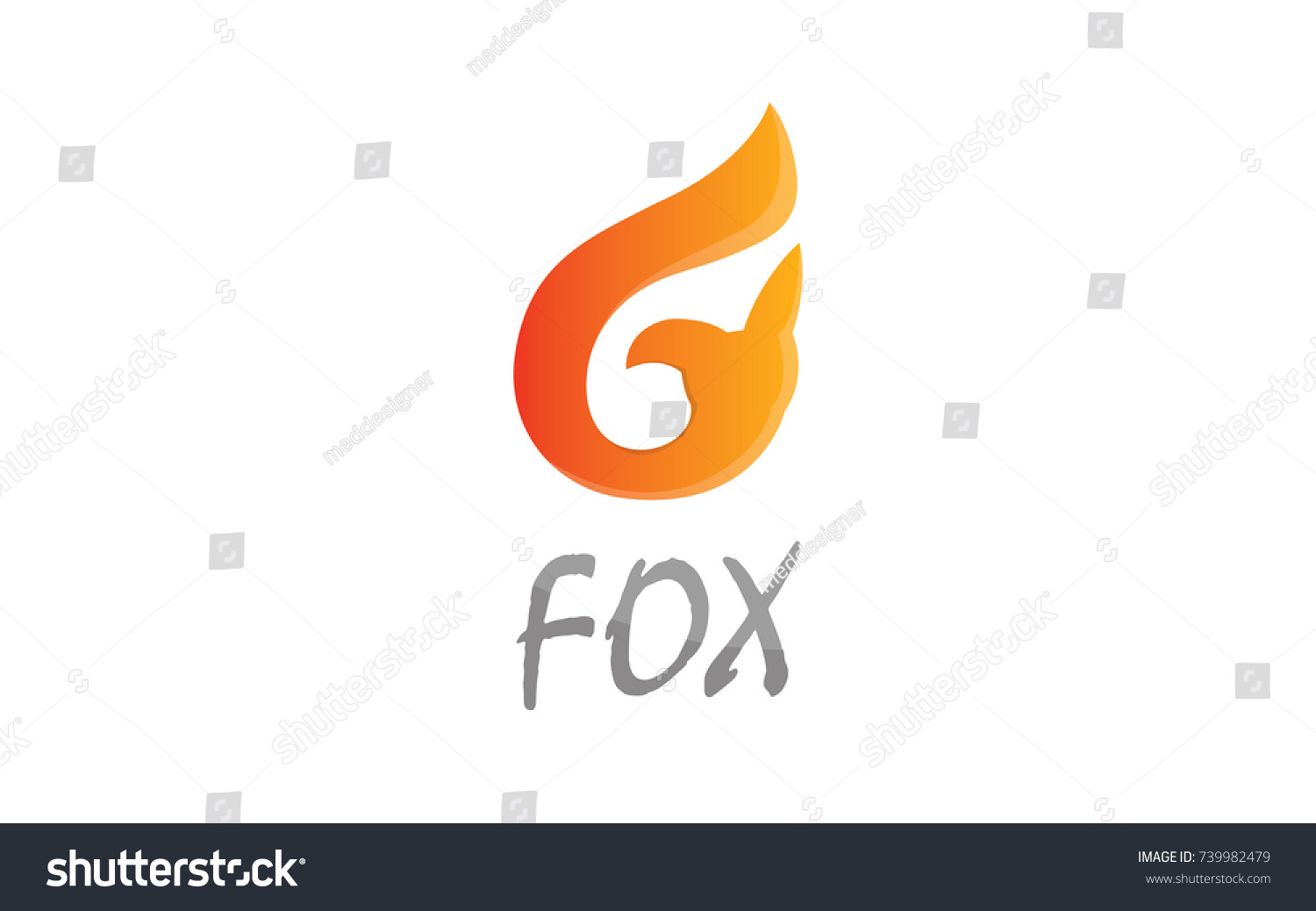 Fox Sign Logo Stock Vector (Royalty Free) 739982479 | Shutterstock