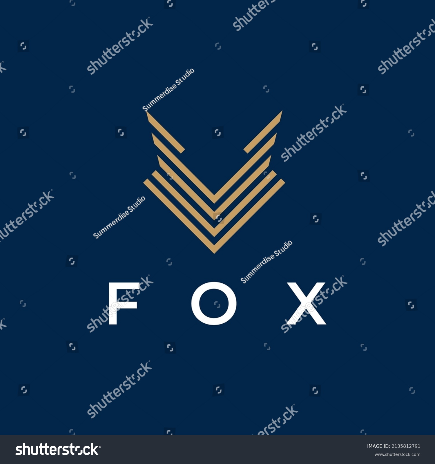 Fox Simple Outline Line Logo Stock Vector (Royalty Free) 2135812791 ...