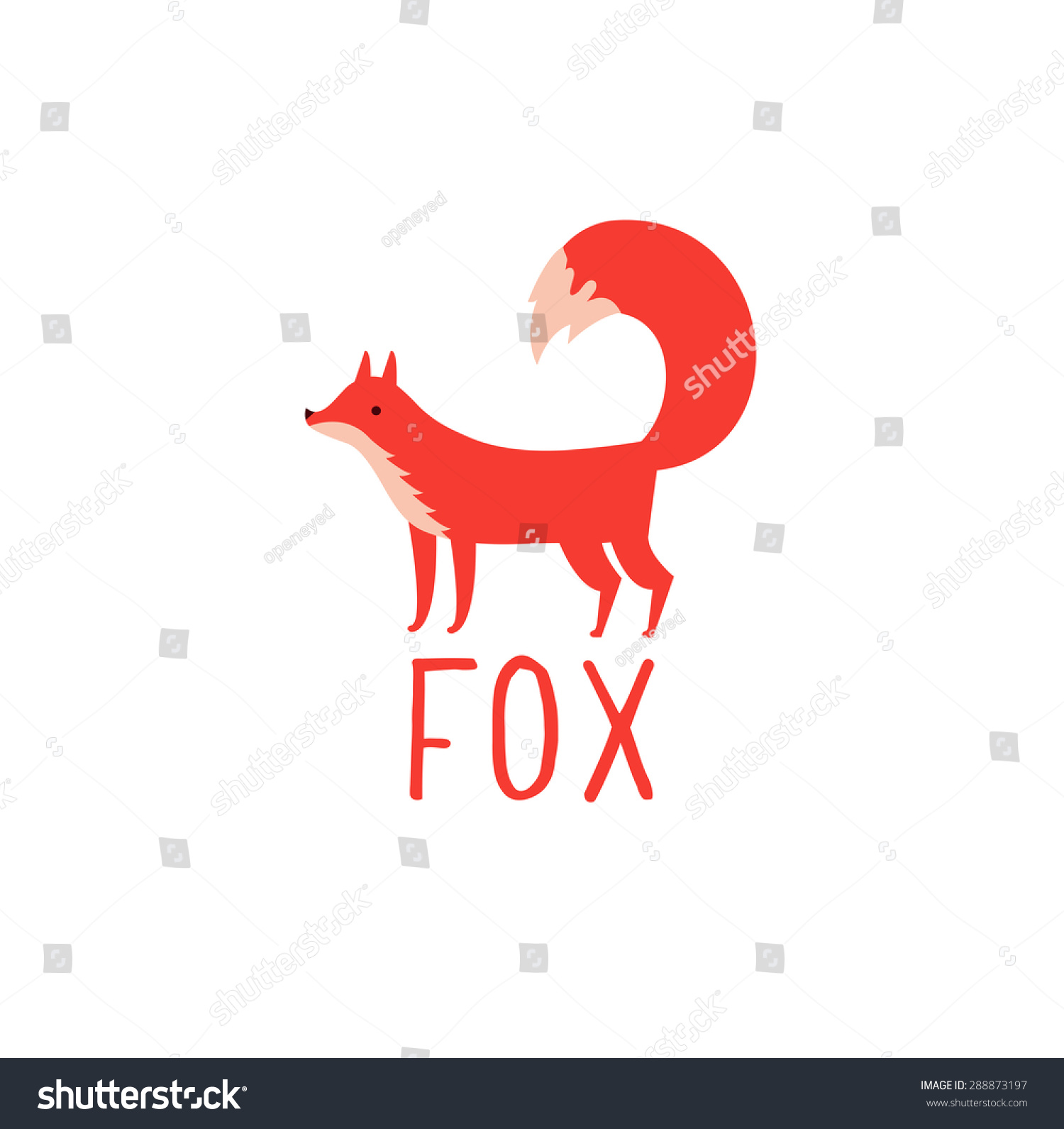 Fox Symbol Vector Illustration Stock Vector (Royalty Free) 288873197