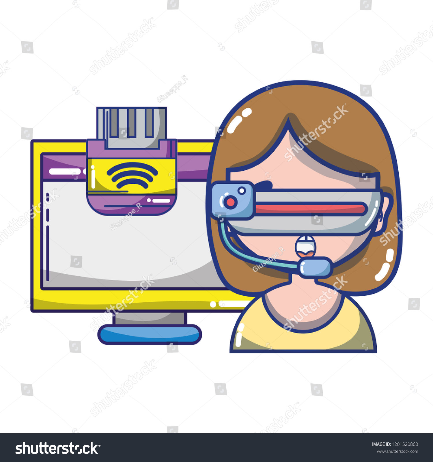 Fpv Goggles Technology Cartoons Stock Vector (Royalty Free) 1201520860 ...