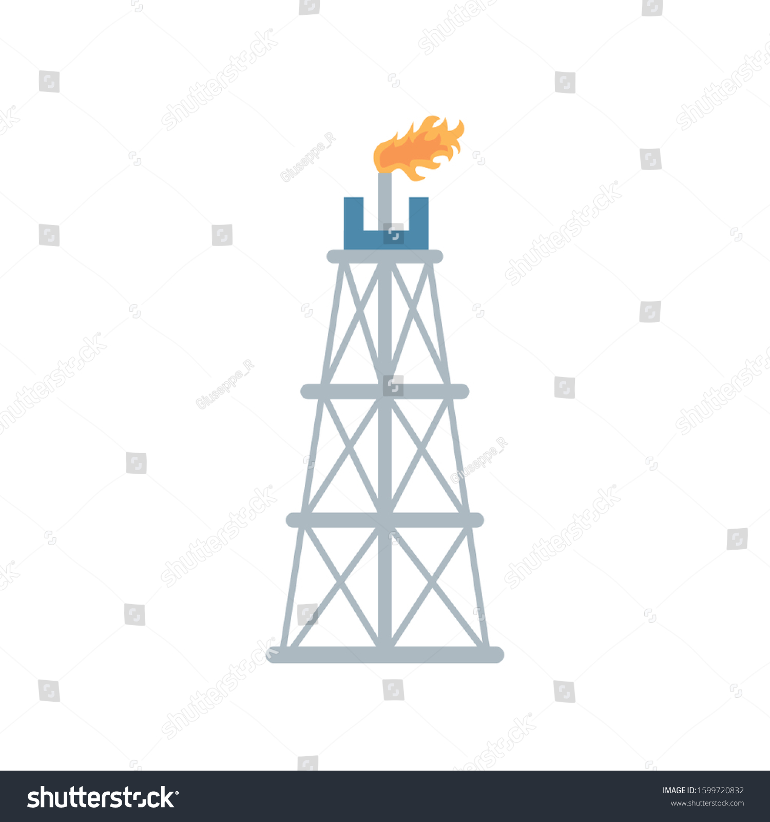 Fracking Refinery Tower Oil Rig Vector Stock Vector (Royalty Free ...