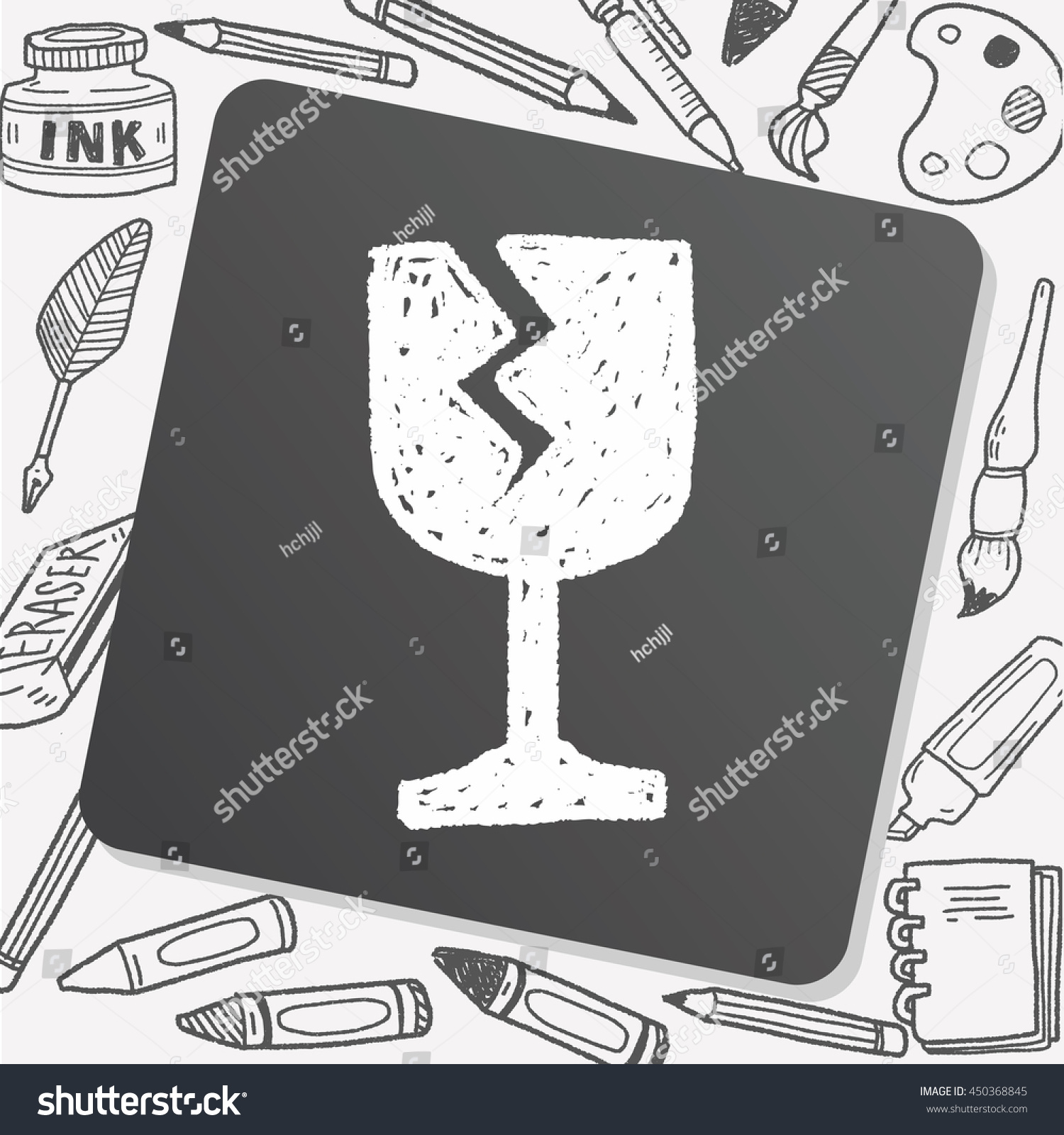 Fragile Glasses Doodle Stock Vector (Royalty Free) 450368845 | Shutterstock