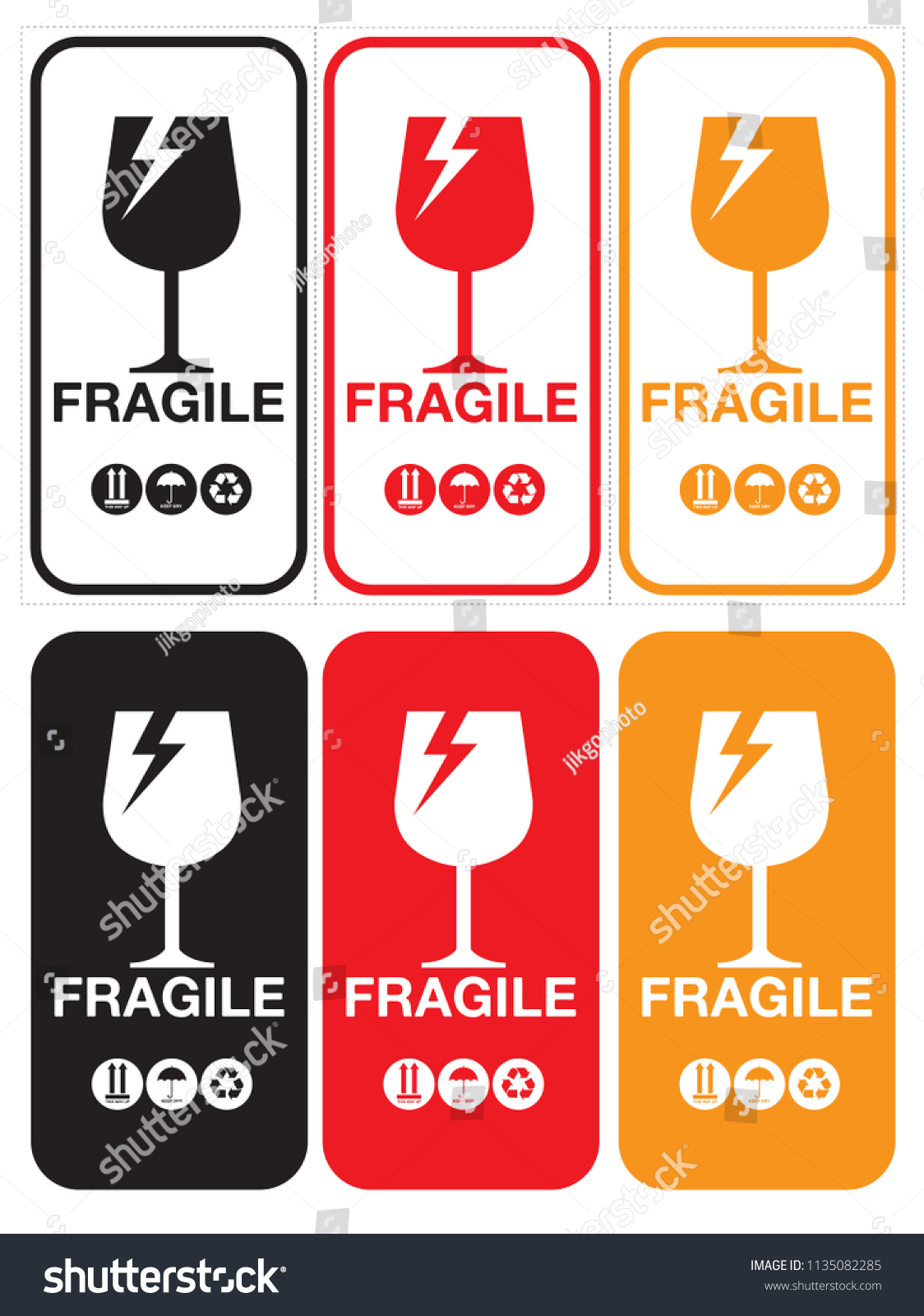 Fragile Material Packaging Symbol Sticker Vector: vetor stock (livre de ...